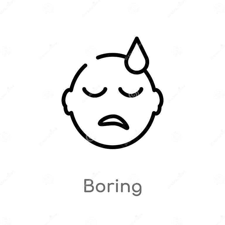 Outline Boring Vector Icon. Isolated Black Simple Line Element ...