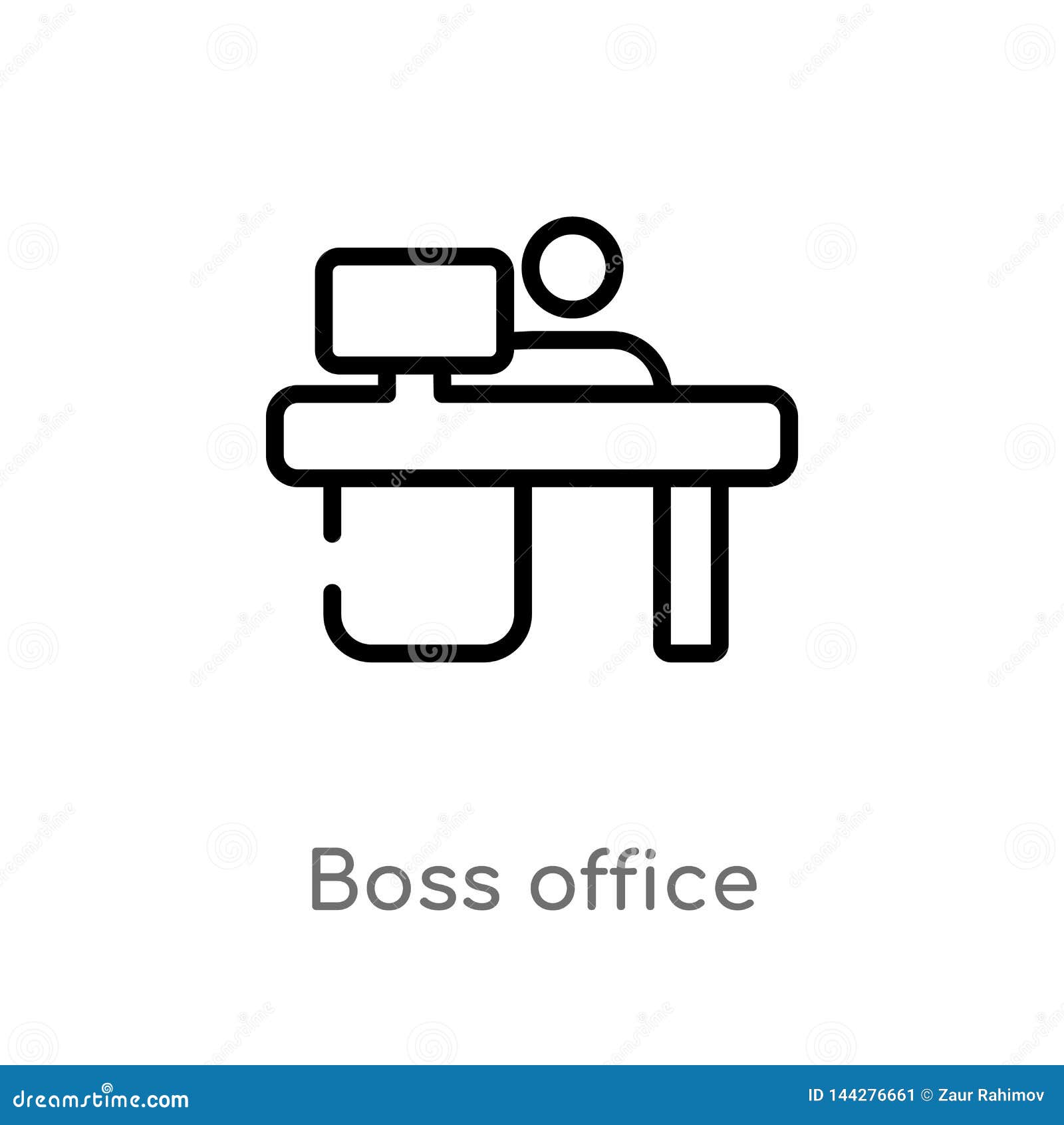 Outline Boss Office Vector Icon. Isolated Black Simple Line Element ...
