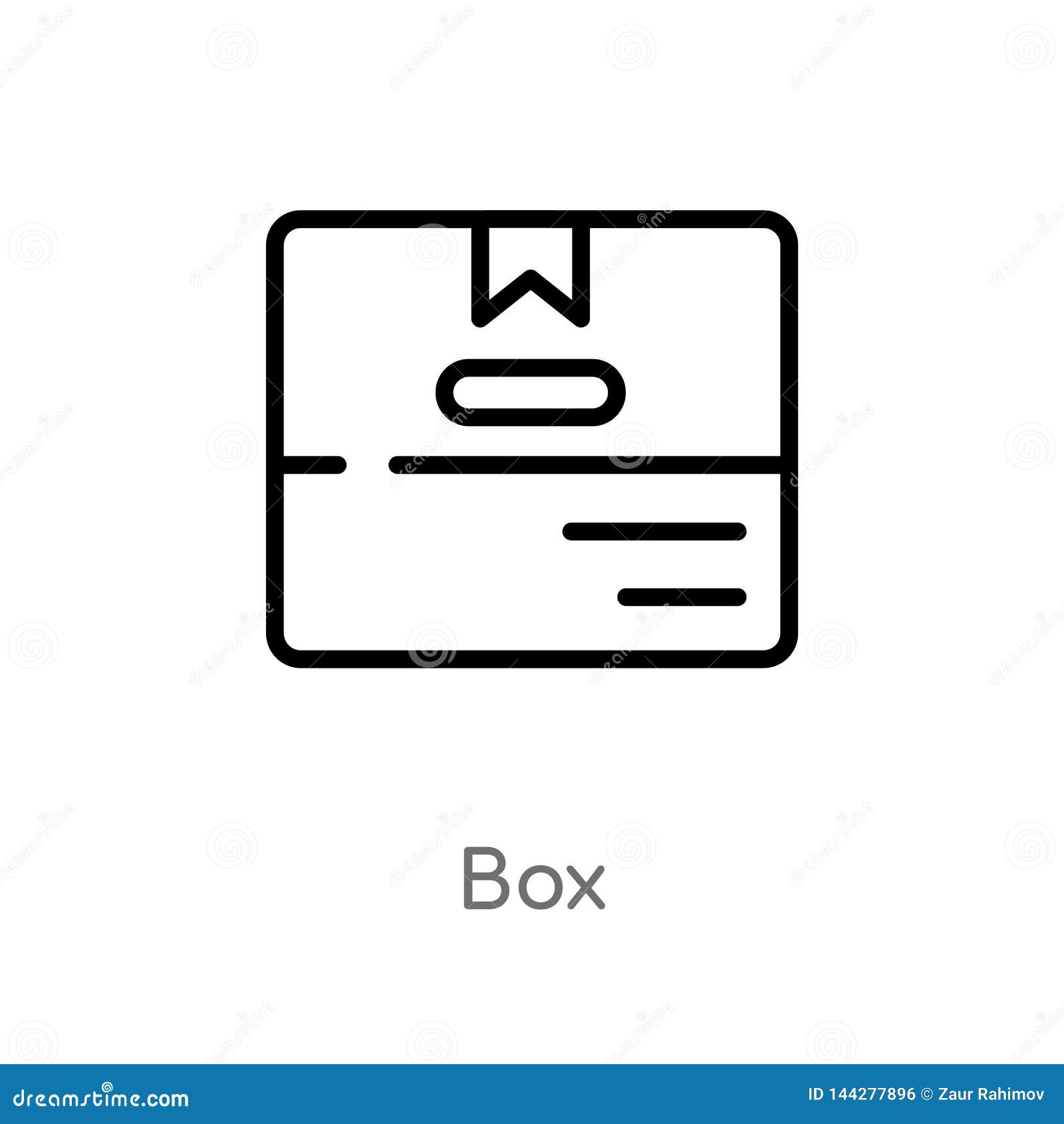 Outline Box Vector Icon. Isolated Black Simple Line Element ...