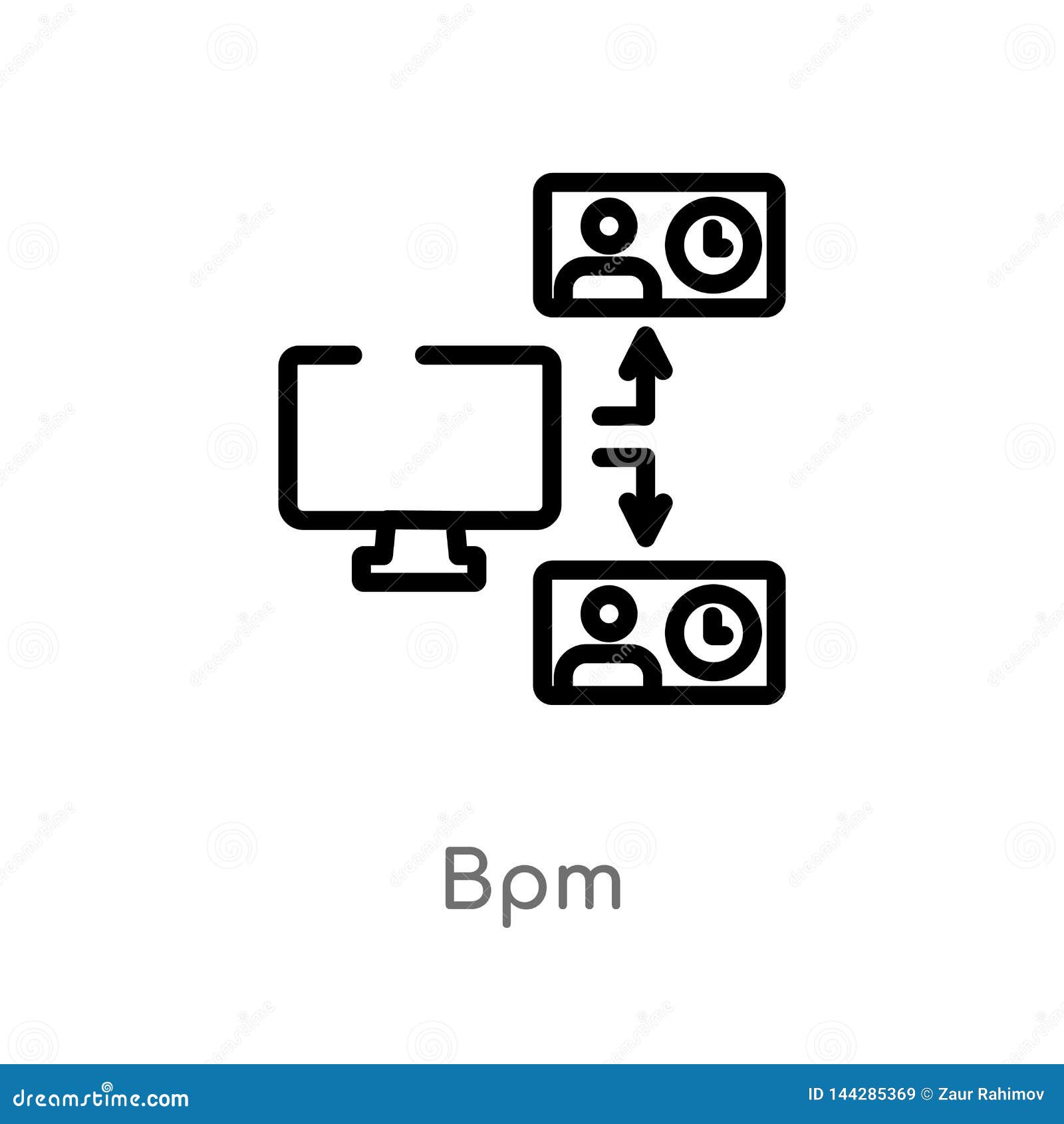 Outline Bpm Vector Icon. Isolated Black Simple Line Element ... Outline Bpm Vector Icon. Isolated Black Simple Line Element ...