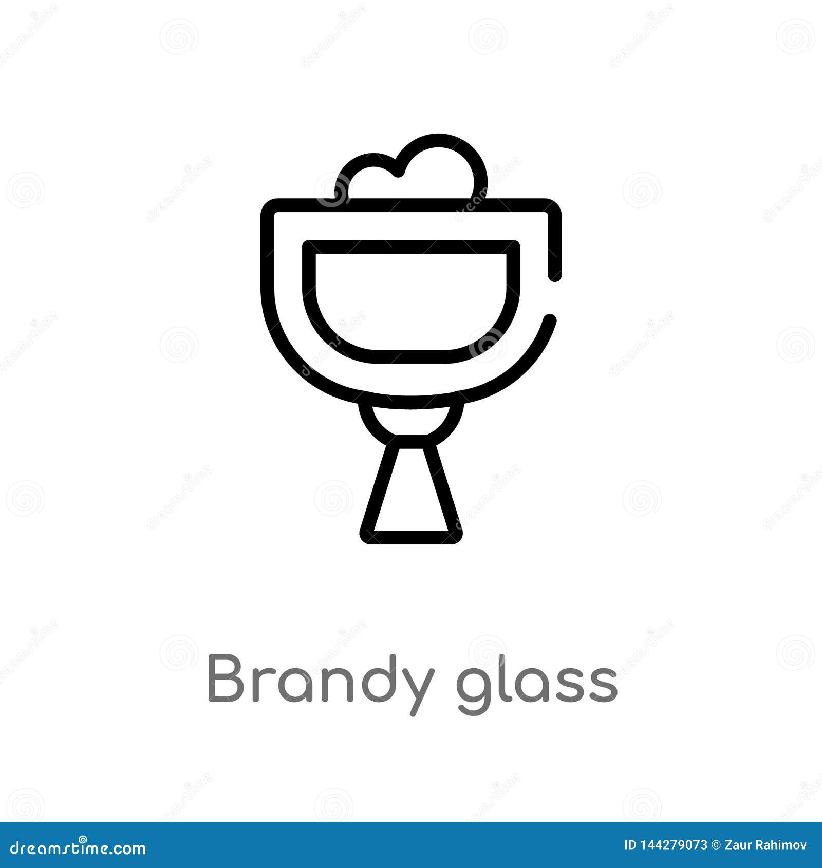 Outline Brandy Glass Vector Icon. Isolated Black Simple Line Element ...