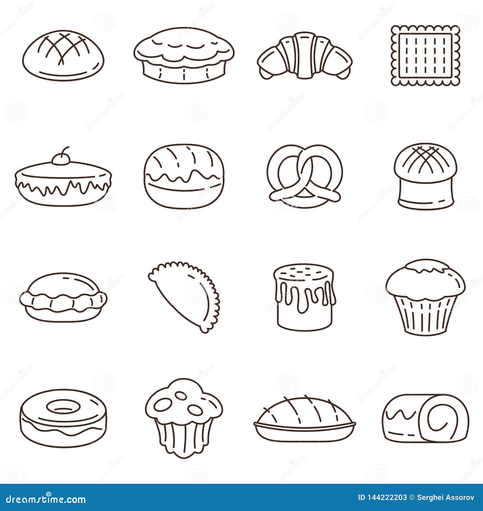 Outline Bakery Set Stock Illustrations – 8,453 Outline Bakery Set Stock ...