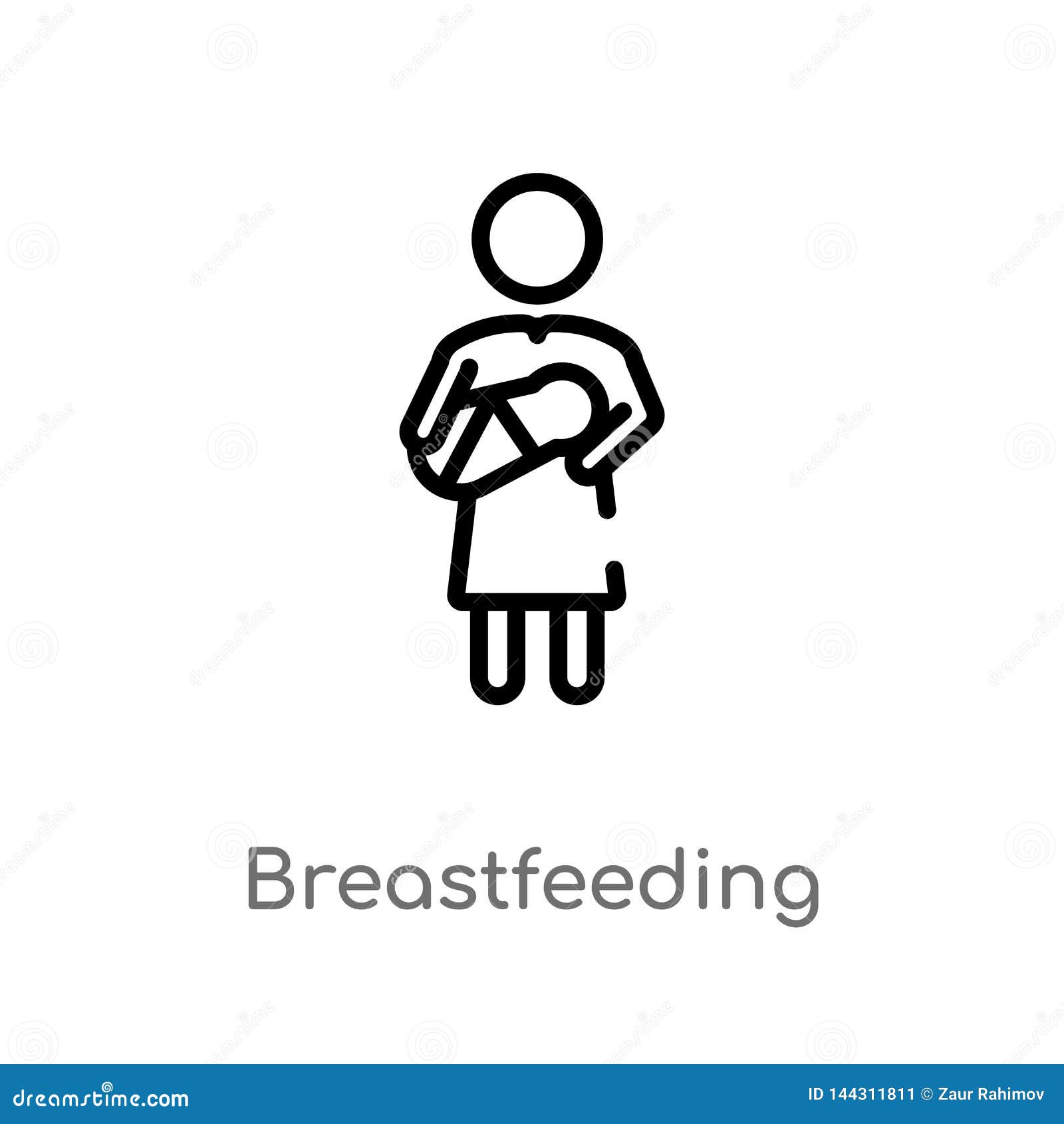 Breastfeeding Vector Icon Isolated On White Background. Outline, Thin ...