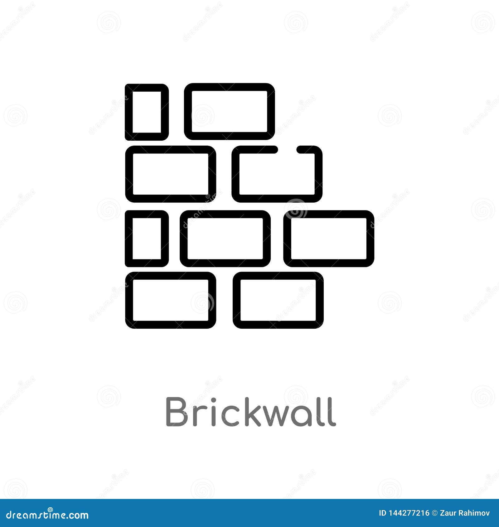 Outline Brickwall Vector Icon. Isolated Black Simple Line Element Illustration from Construction ...