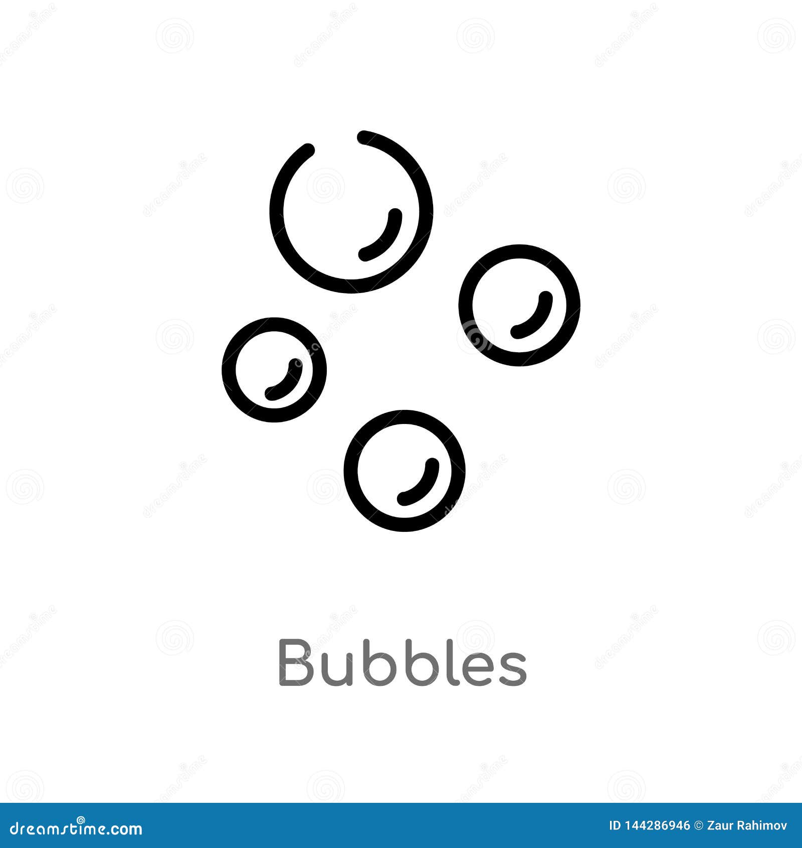 Outline Bubbles Vector Icon. Isolated Black Simple Line Element ...