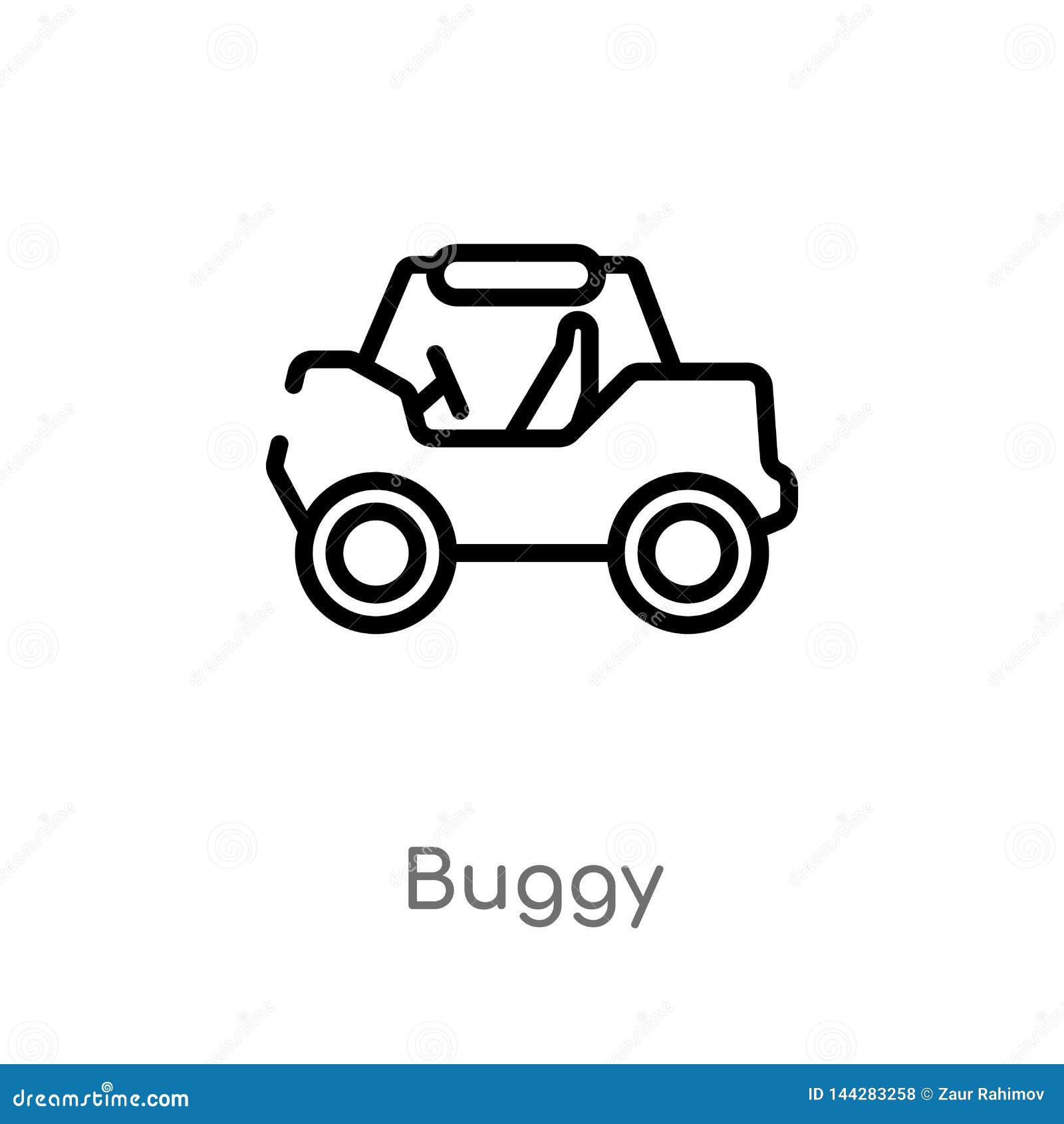 Outline Buggy Vector Icon. Isolated Black Simple Line Element ...