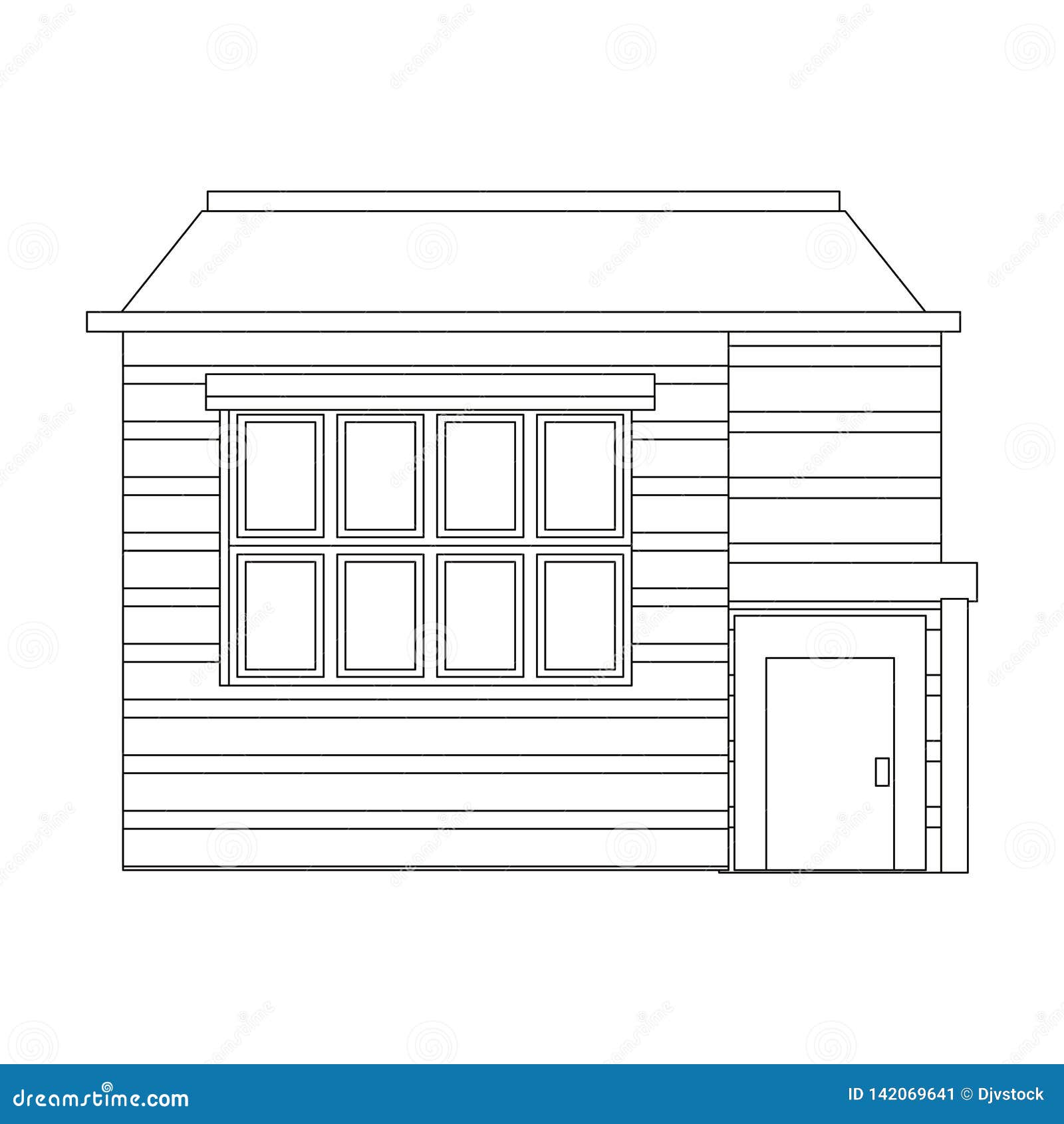 Outline building house stock vector. Illustration of white - 142069641