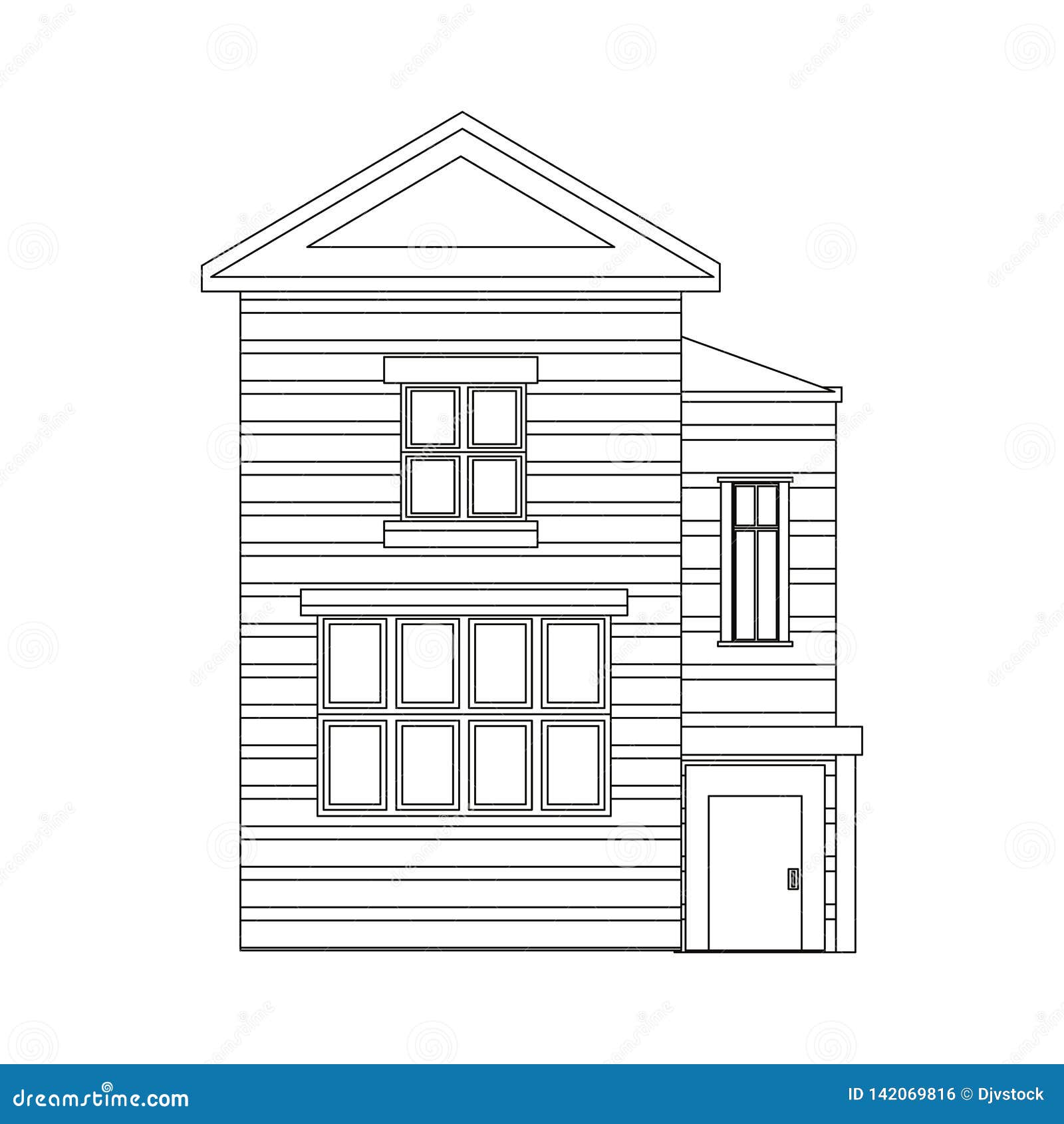 Outline building house stock vector. Illustration of background - 142069816