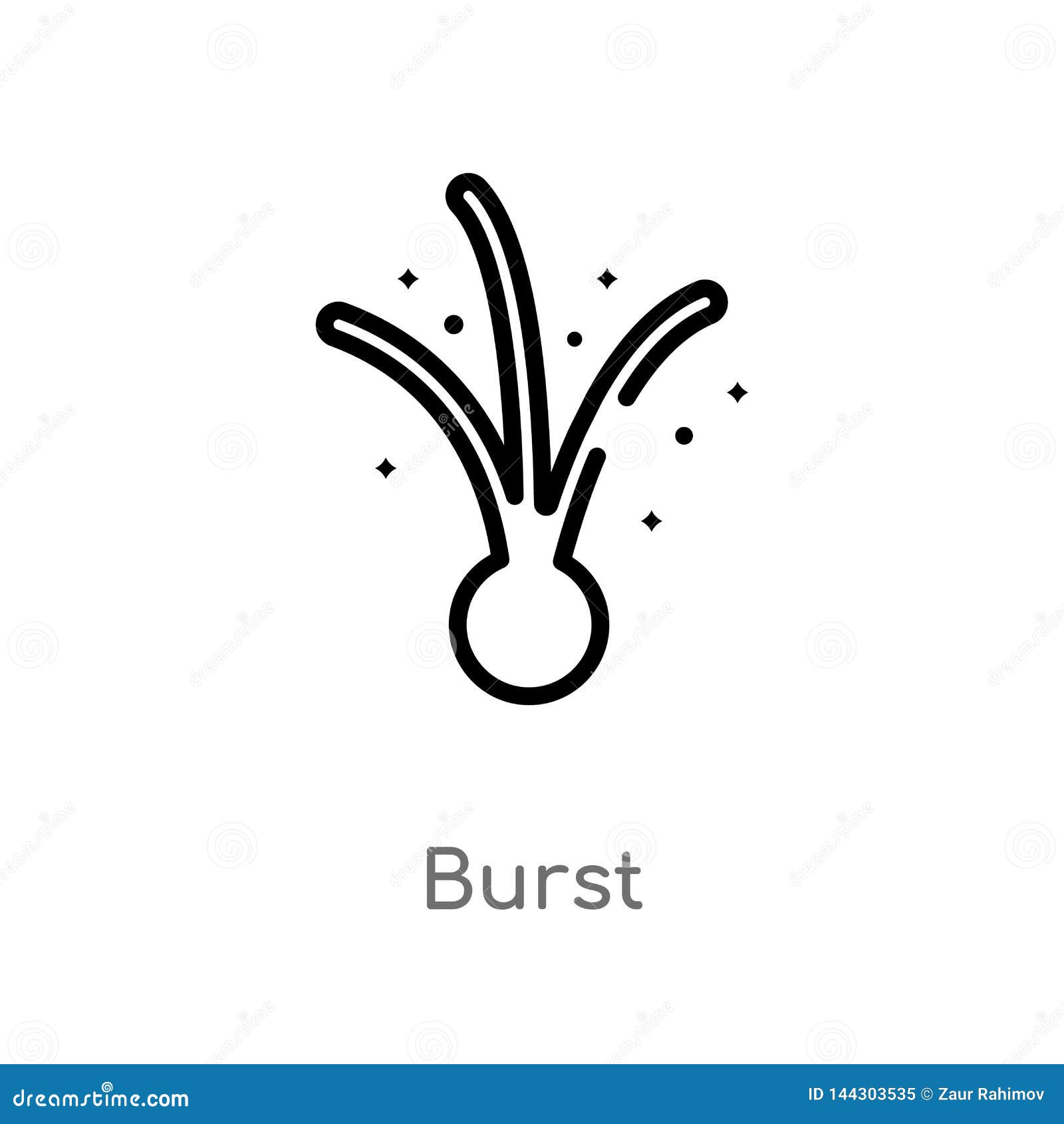 Outline Burst Vector Icon. Isolated Black Simple Line Element ...