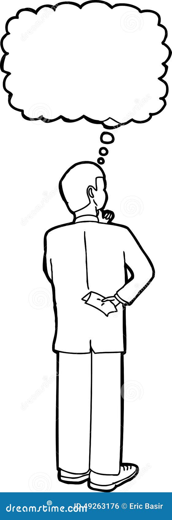 Outline of Businessman Thinking Stock Illustration - Illustration of ...
