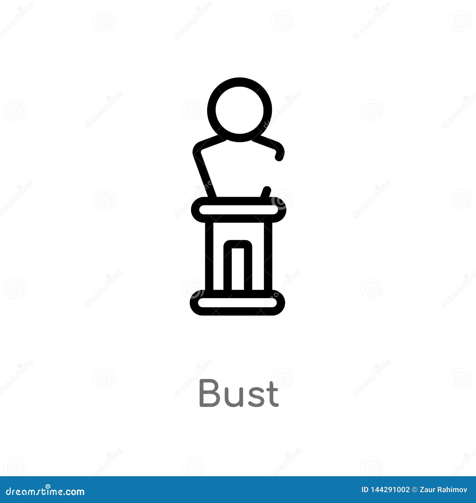 Outline Bust Vector Icon. Isolated Black Simple Line Element ...