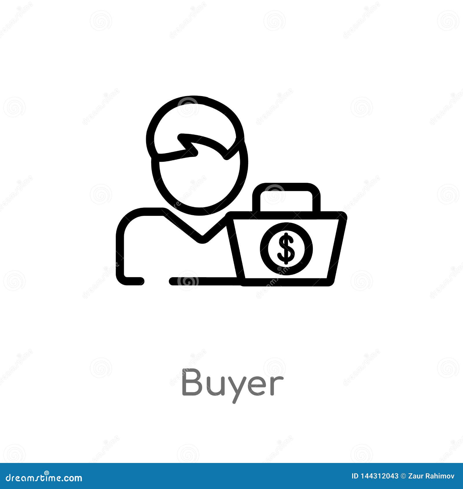 Outline Buyer Vector Icon. Isolated Black Simple Line Element ...