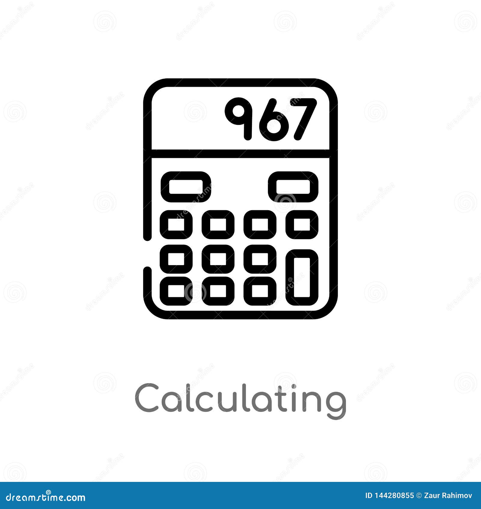 Outline Calculating Vector Icon. Isolated Black Simple Line Element Illustration from Electronic ...