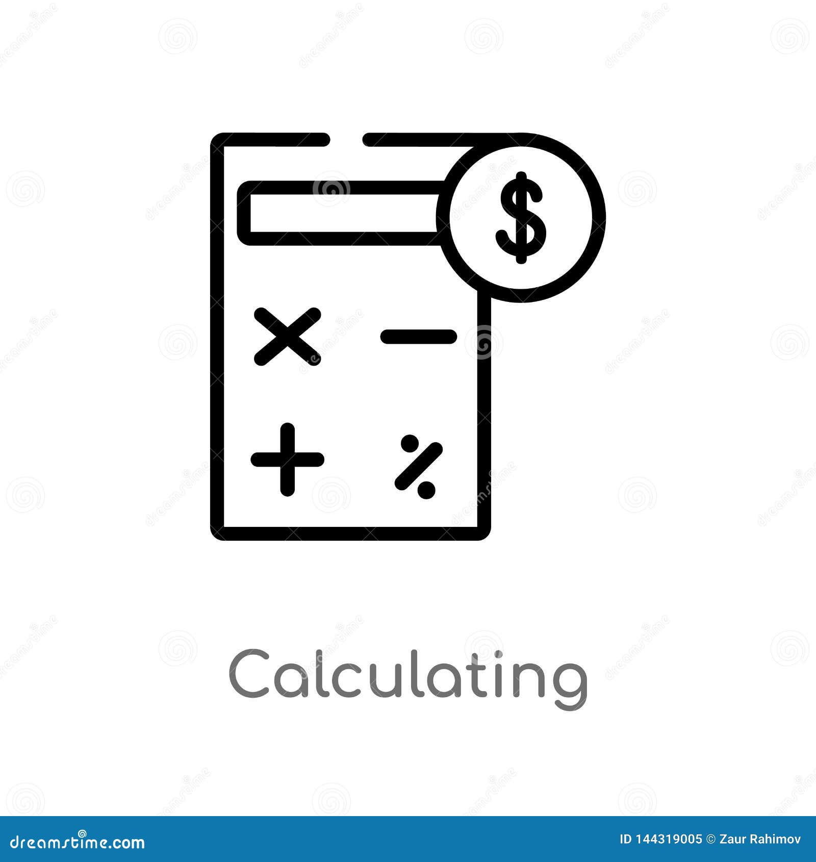 Calculating Vector Linear Icon Isolated On Transparent Background ...