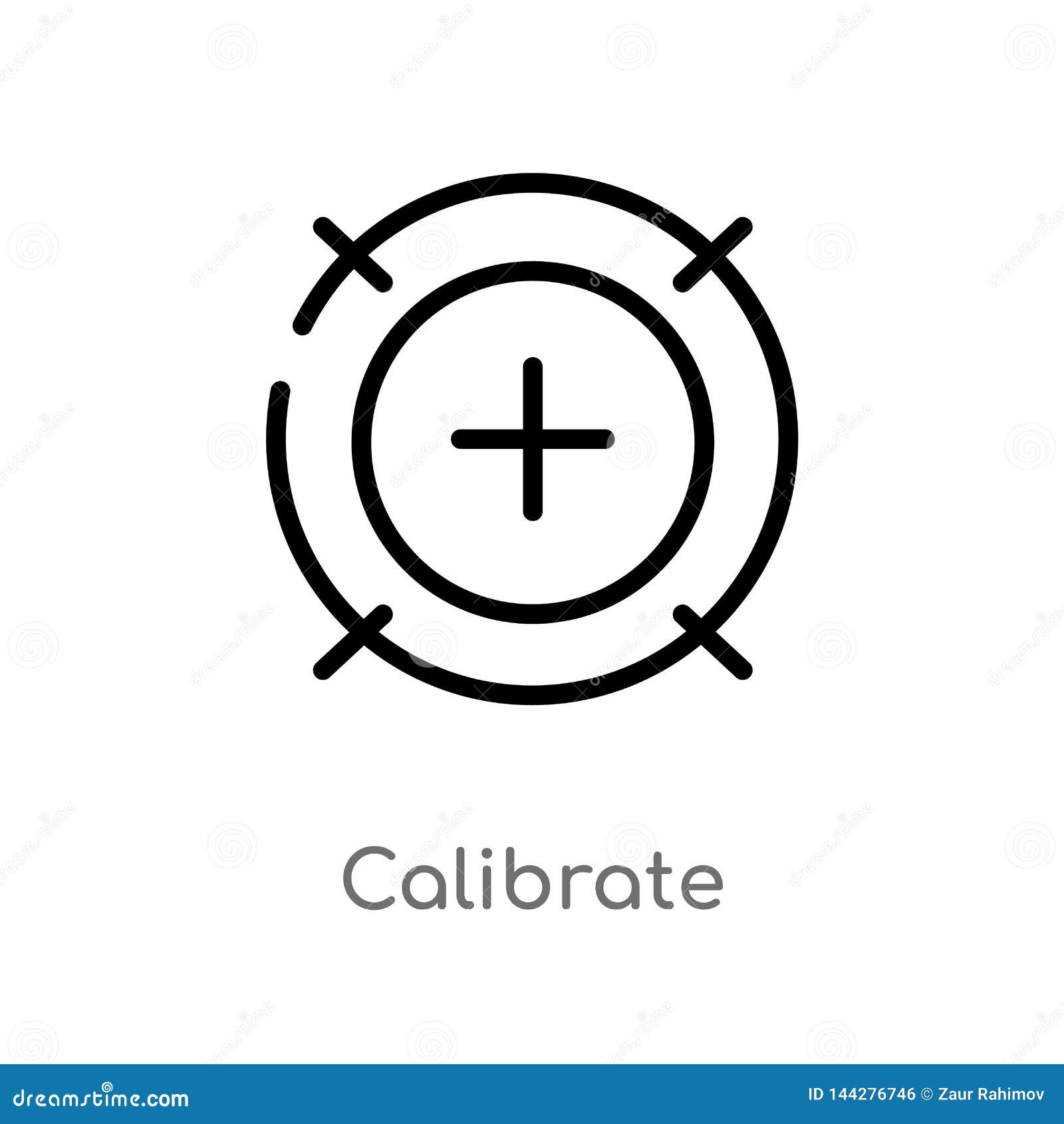 Outline Calibrate Vector Icon. Isolated Black Simple Line Element ...