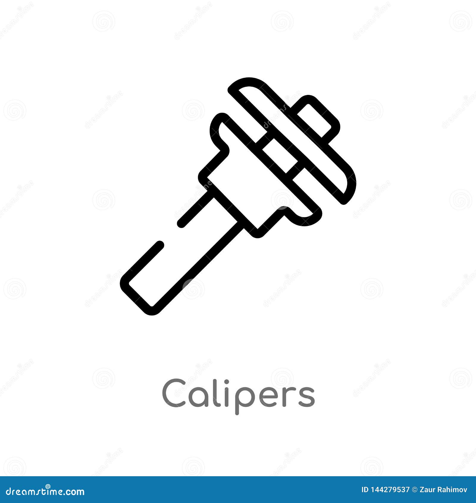 Outline Calipers Vector Icon. Isolated Black Simple Line Element ...