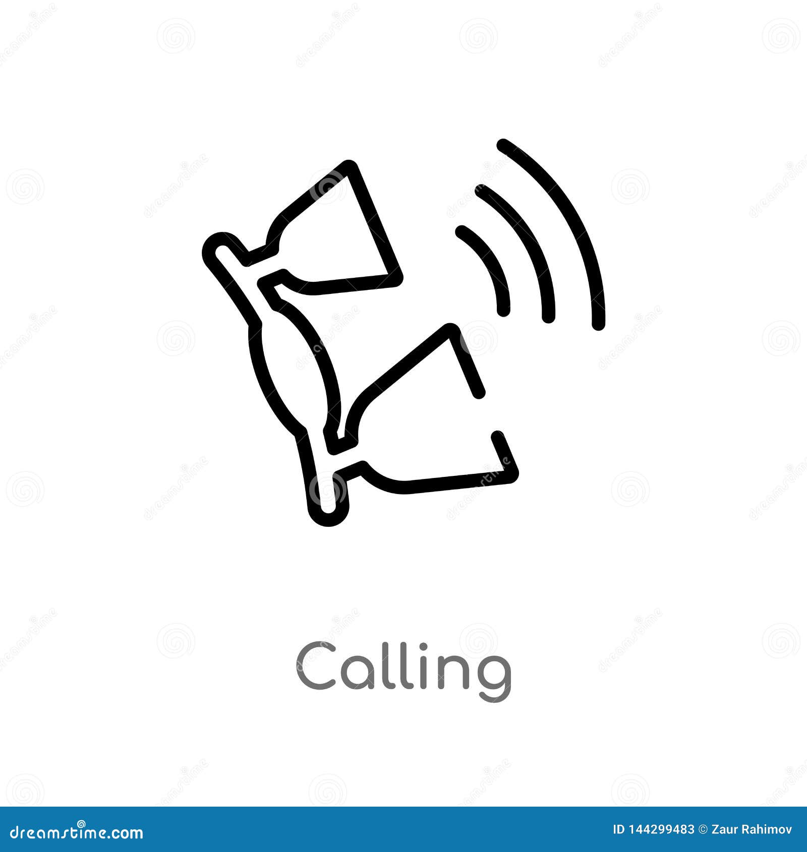 Outline Calling Vector Icon. Isolated Black Simple Line Element ...