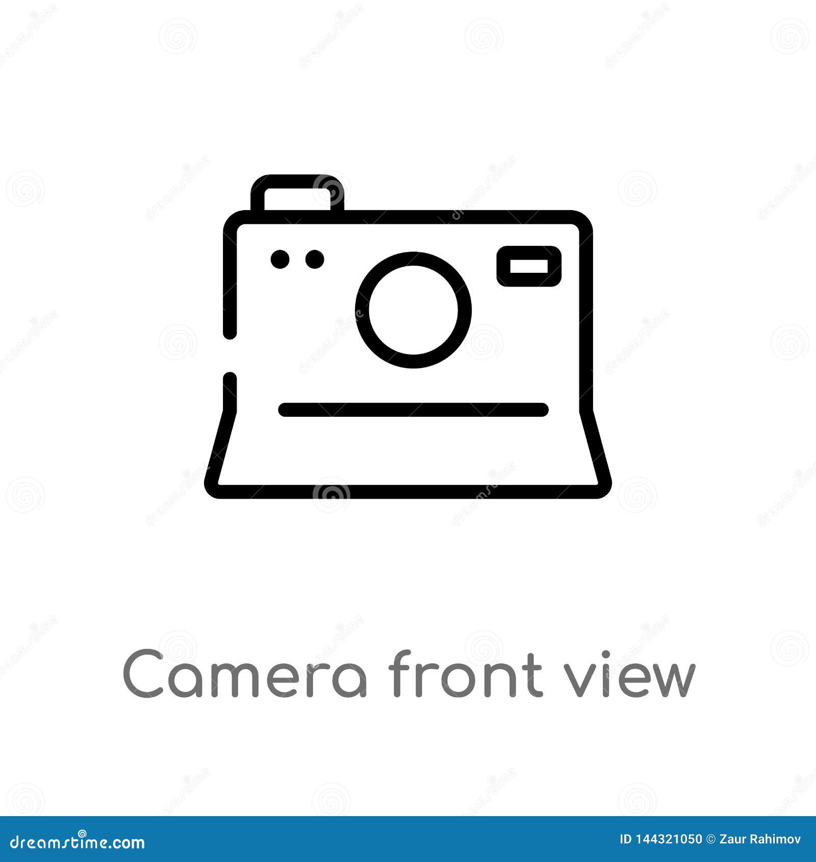 Outline Camera Front View Vector Icon. Isolated Black Simple Line ...