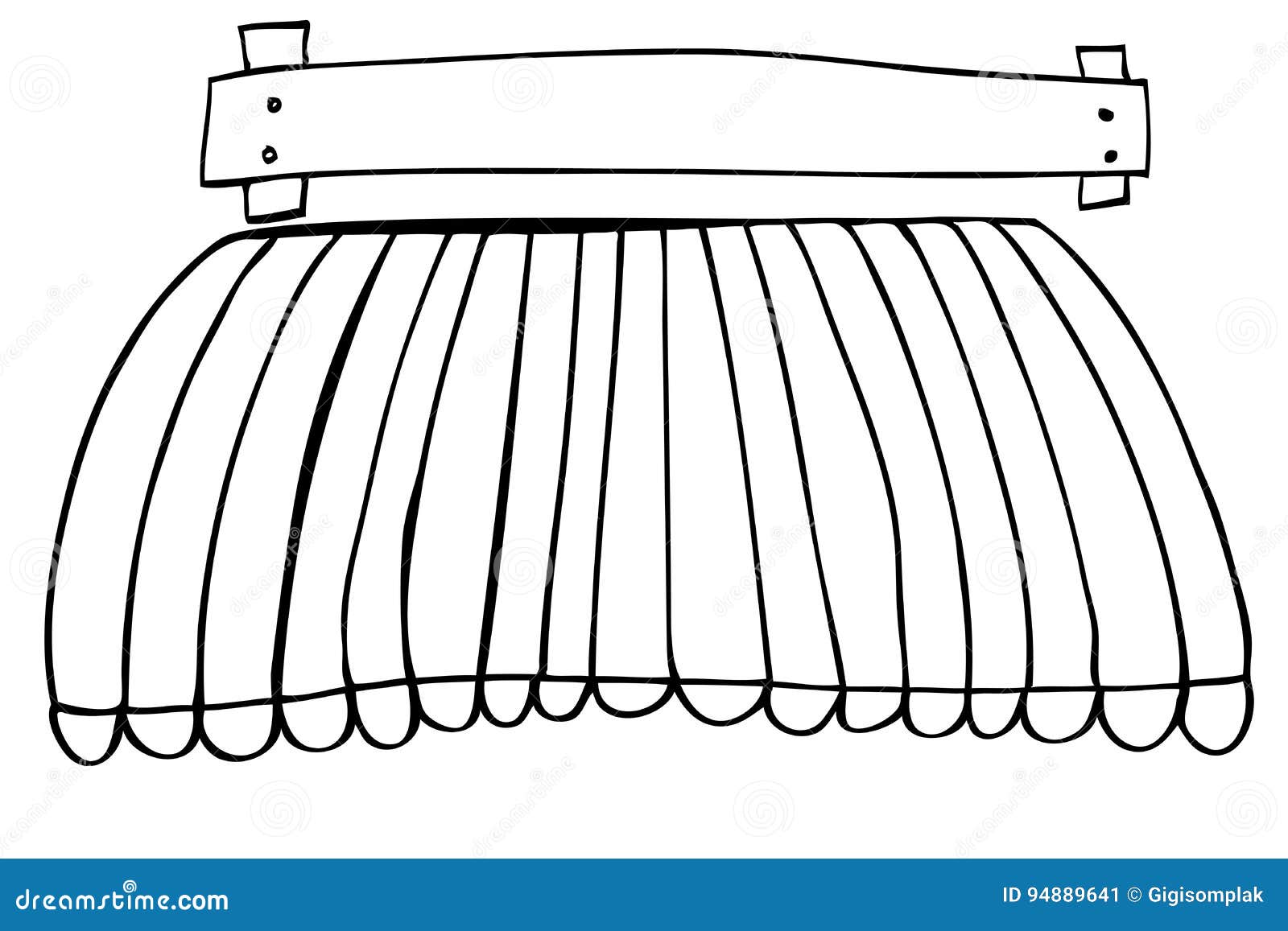Outline of Canopy with Plank, Isolated on White Stock Vector ...