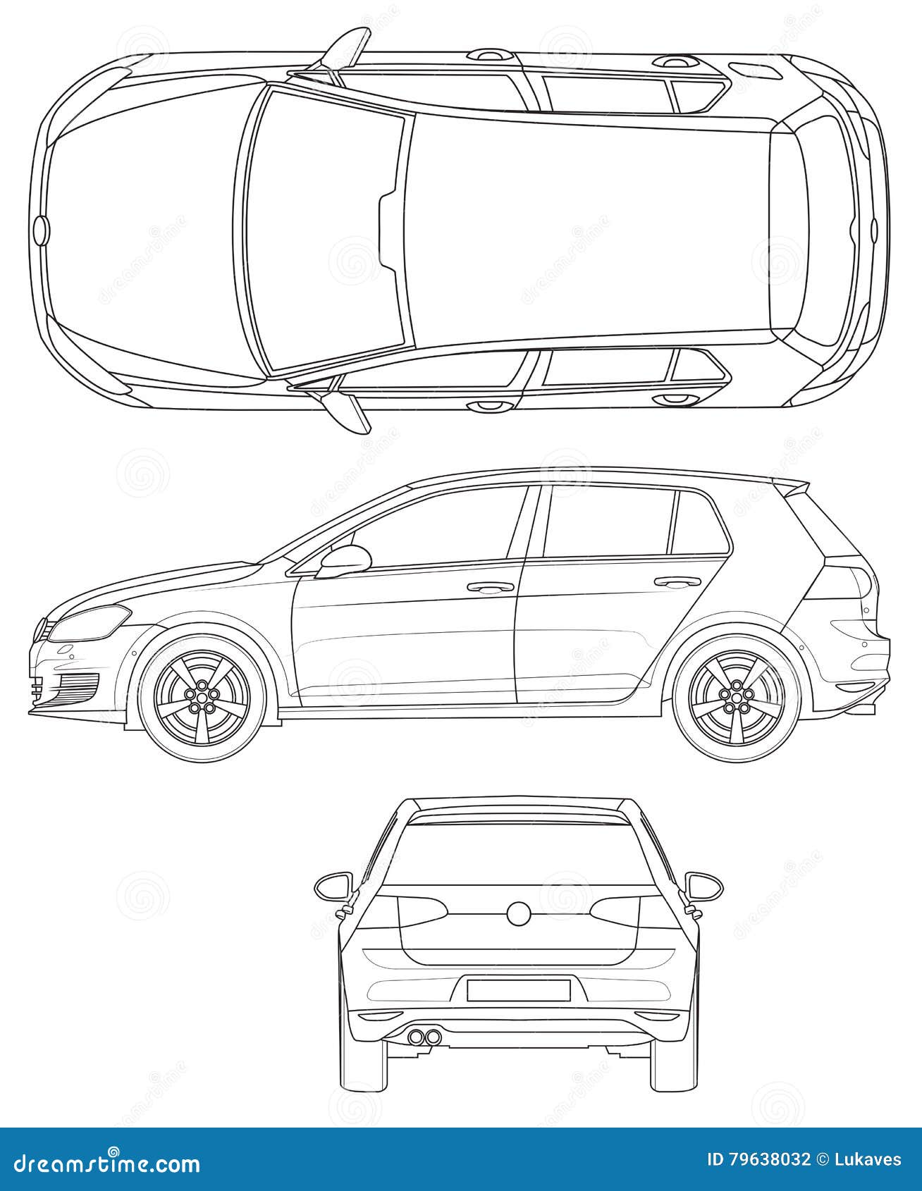 Outline car stock vector. Illustration of automobile - 79638032