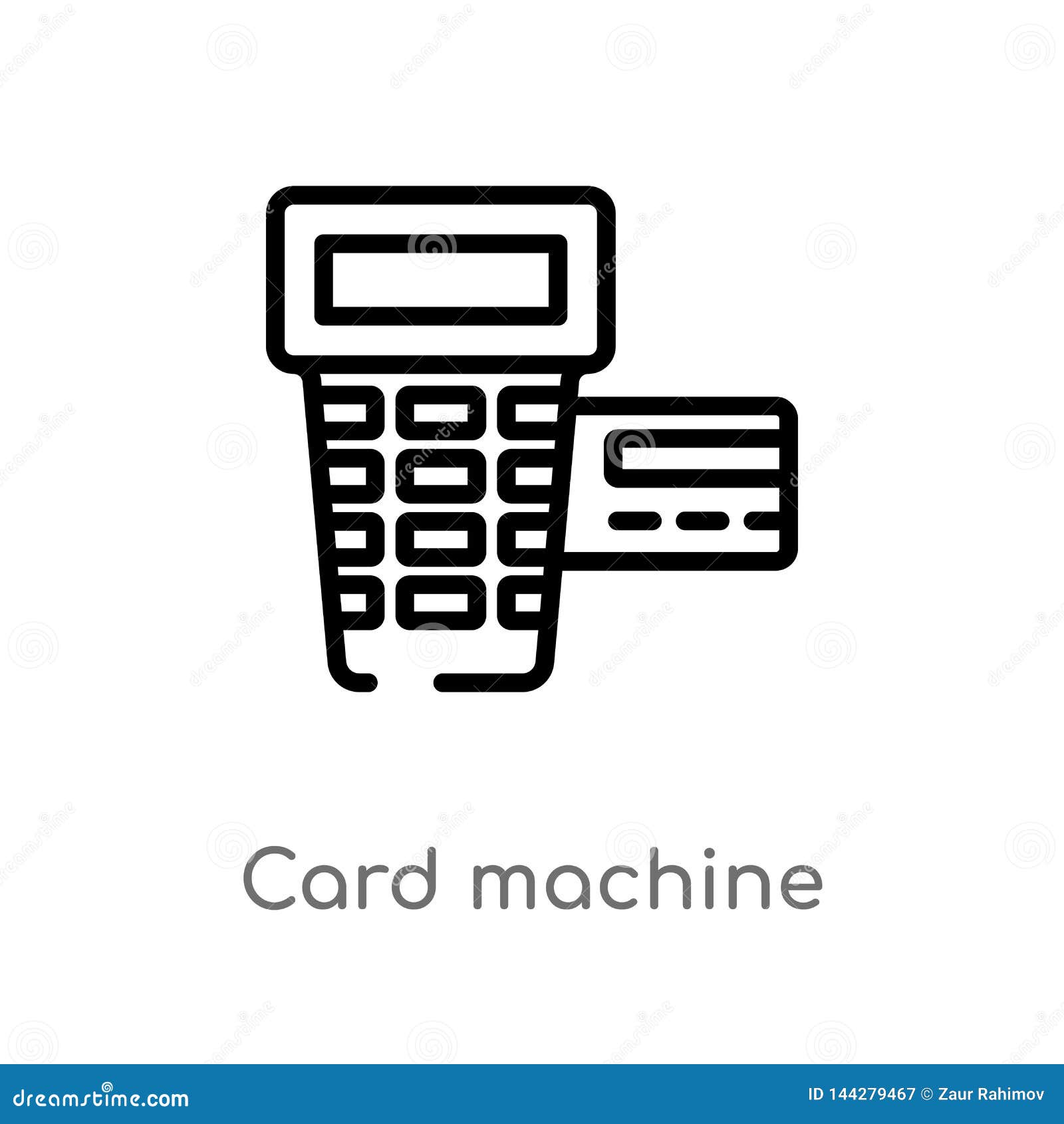 Outline Card Machine Vector Icon. Isolated Black Simple Line Element ...