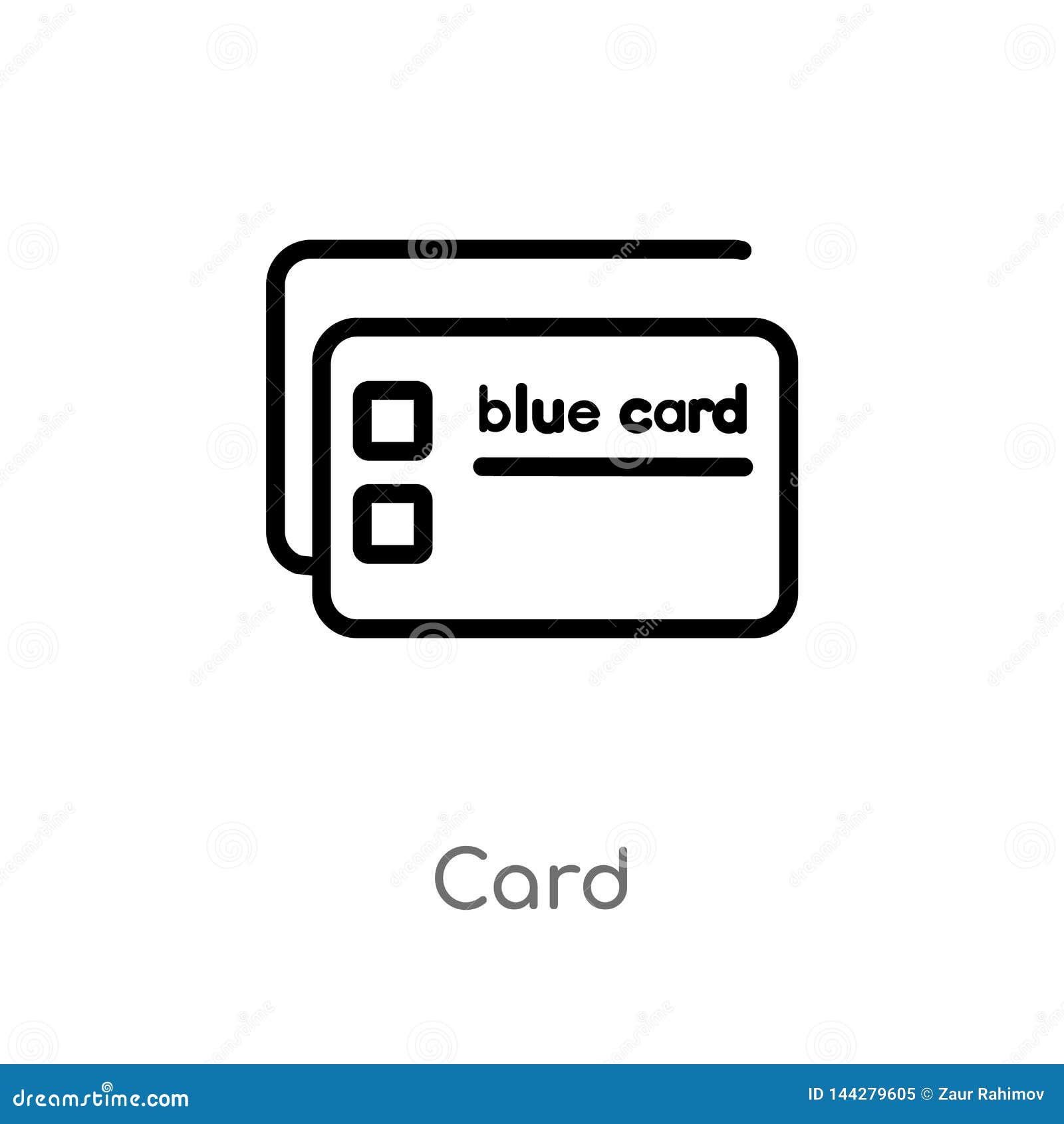 Outline Card Vector Icon. Isolated Black Simple Line Element ...