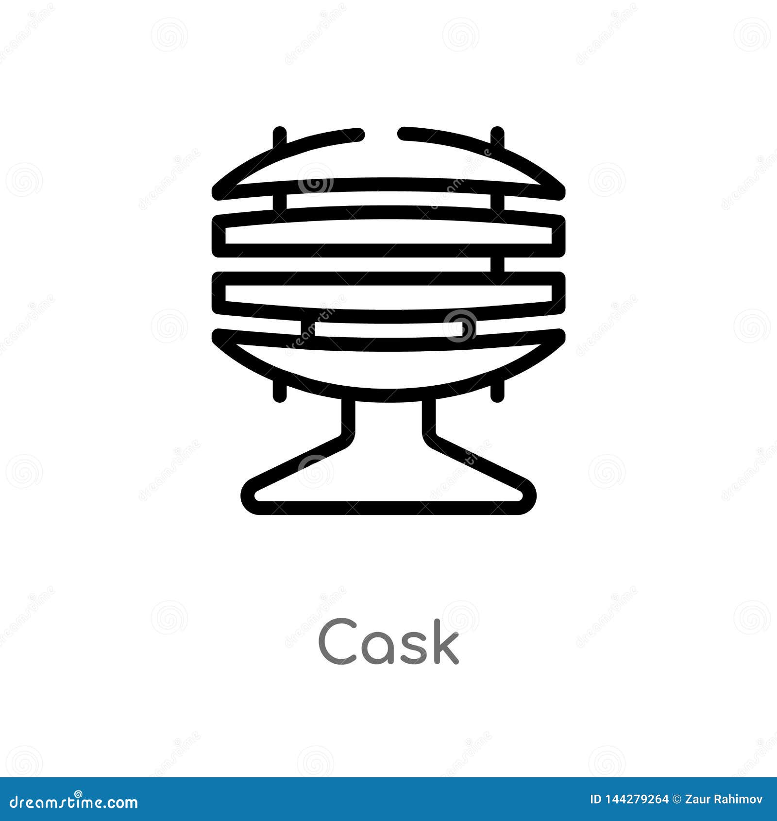 Outline Cask Vector Icon. Isolated Black Simple Line Element ...
