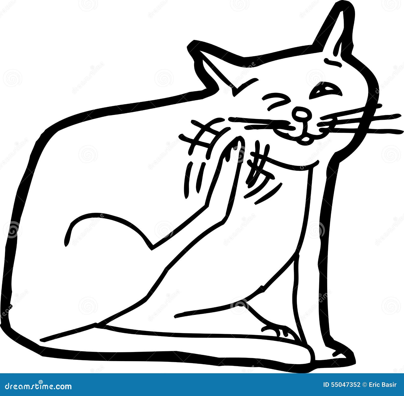 Outline of Cat Scraching Himself Stock Illustration - Illustration of ...