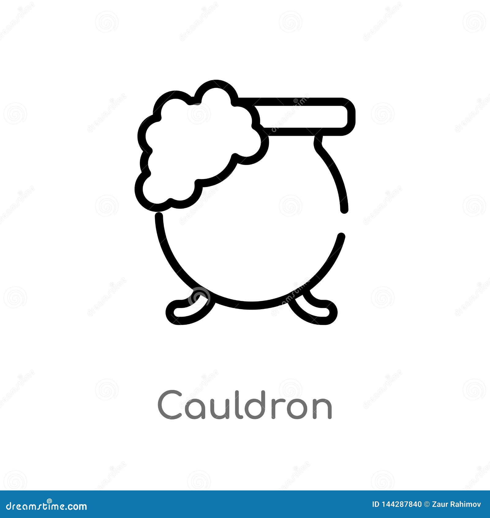 Outline Cauldron Vector Icon. Isolated Black Simple Line Element ...
