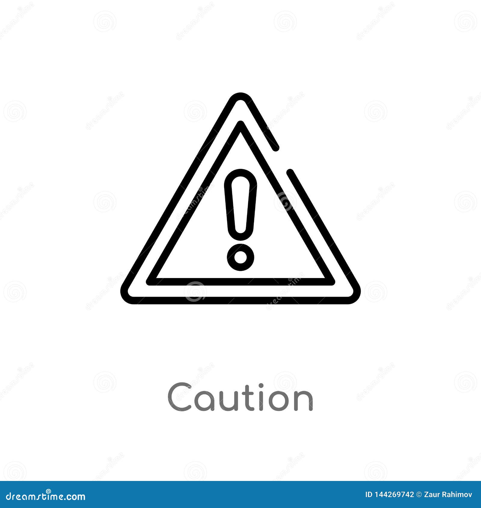 Outline Caution Vector Icon. Isolated Black Simple Line Element ...