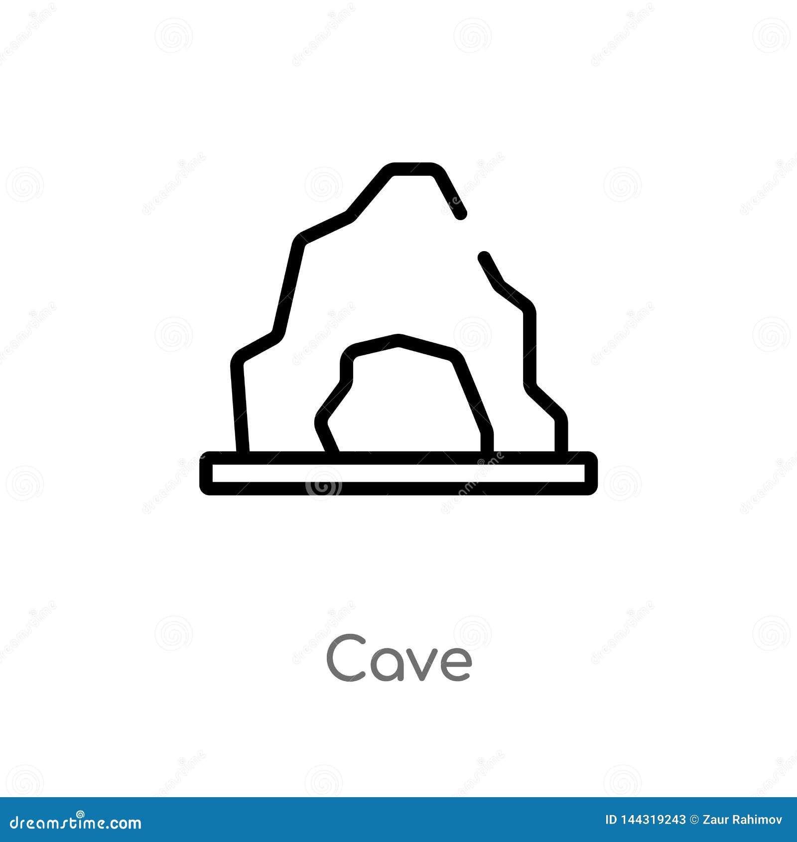 Outline Cave Vector Icon. Isolated Black Simple Line Element ...