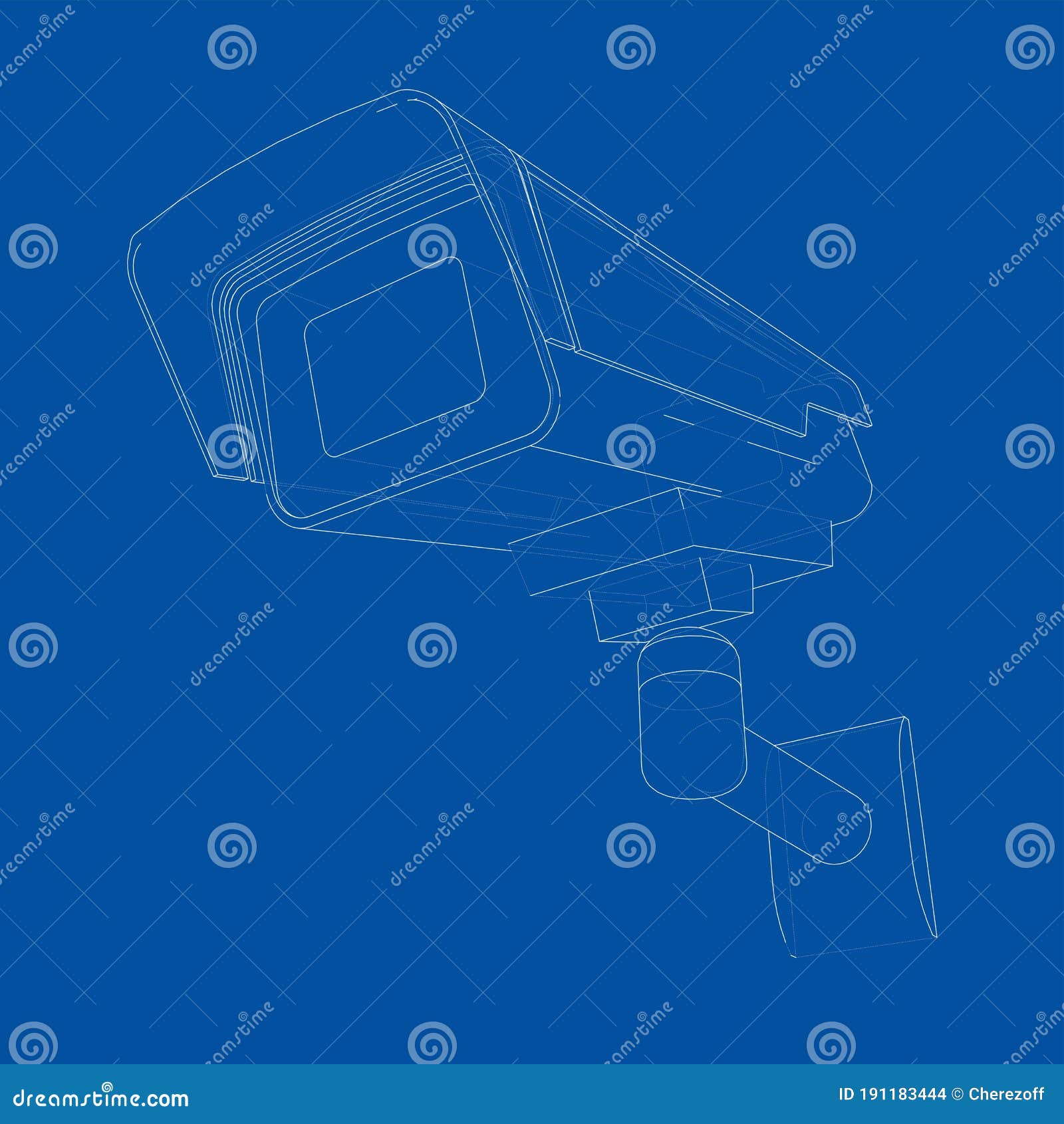 Outline CCTV Camera. Security Camera Stock Illustration - Illustration ...