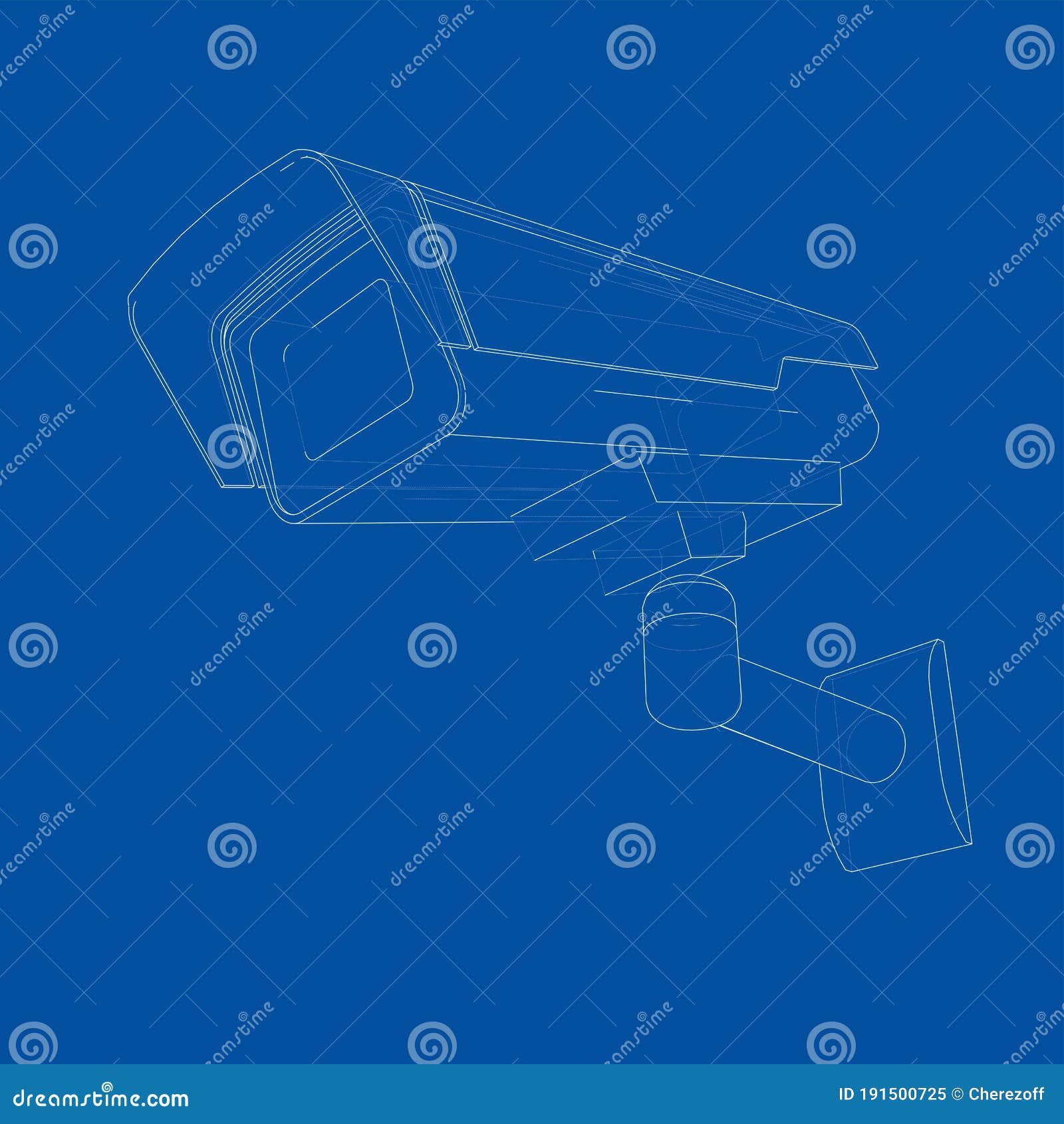Outline CCTV Camera. Security Camera Stock Illustration - Illustration ...
