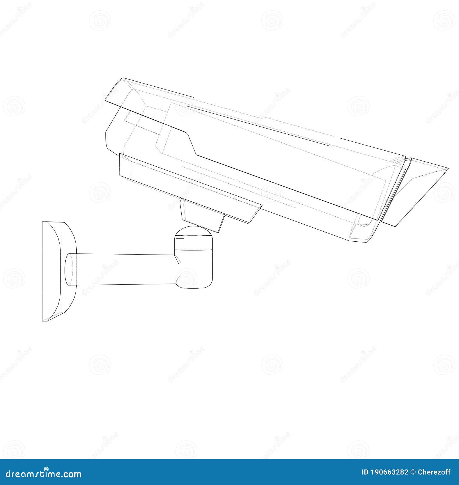 Outline CCTV Camera. Security Camera Stock Illustration - Illustration ...