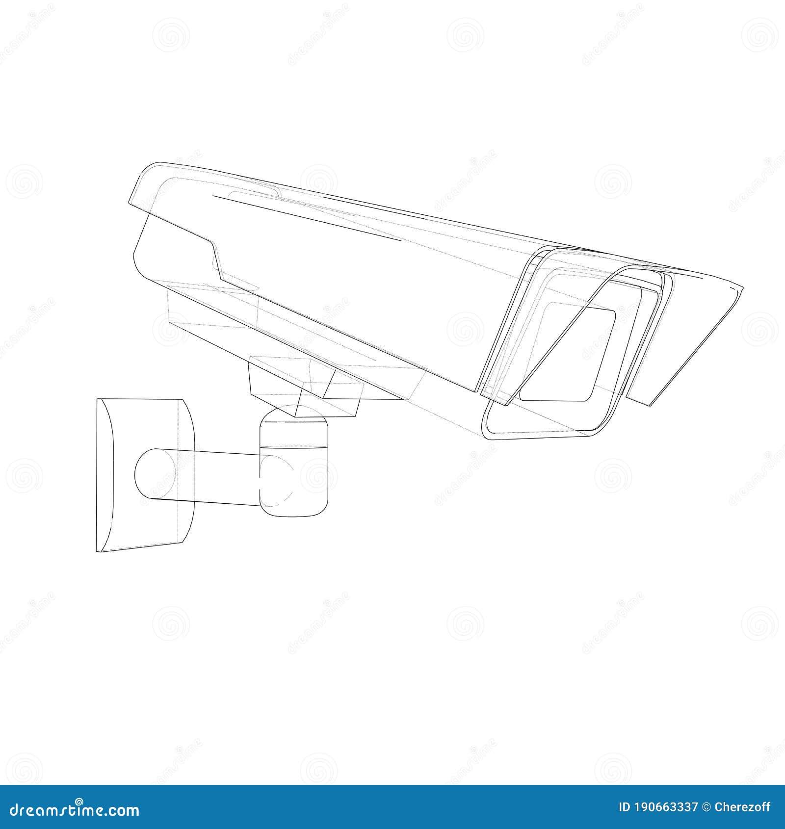 Outline CCTV Camera. Security Camera Stock Illustration - Illustration ...
