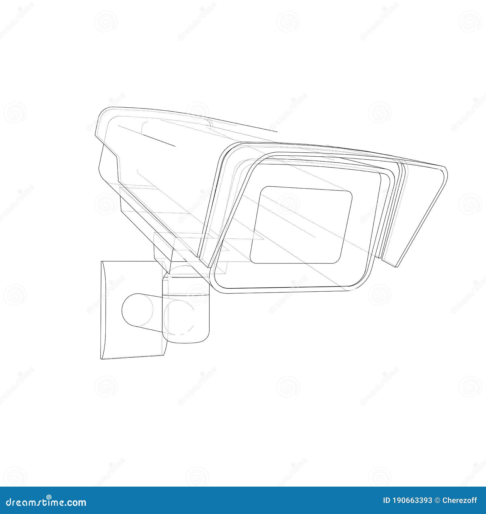 Outline CCTV Camera. Security Camera Stock Illustration - Illustration ...