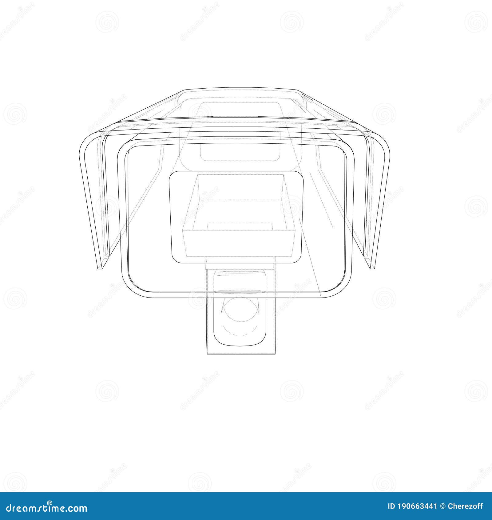 Outline CCTV Camera. Security Camera Stock Illustration - Illustration ...