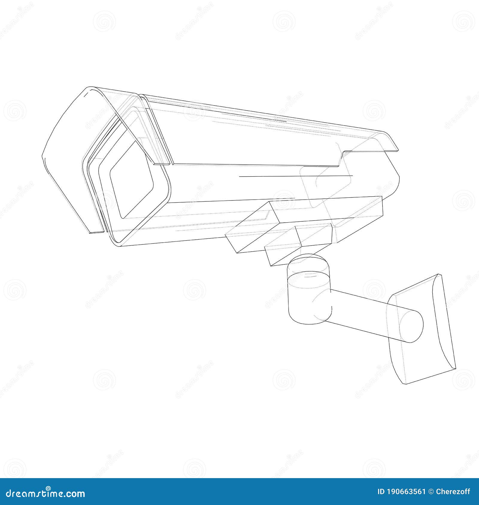 Outline CCTV Camera. Security Camera Stock Illustration - Illustration ...