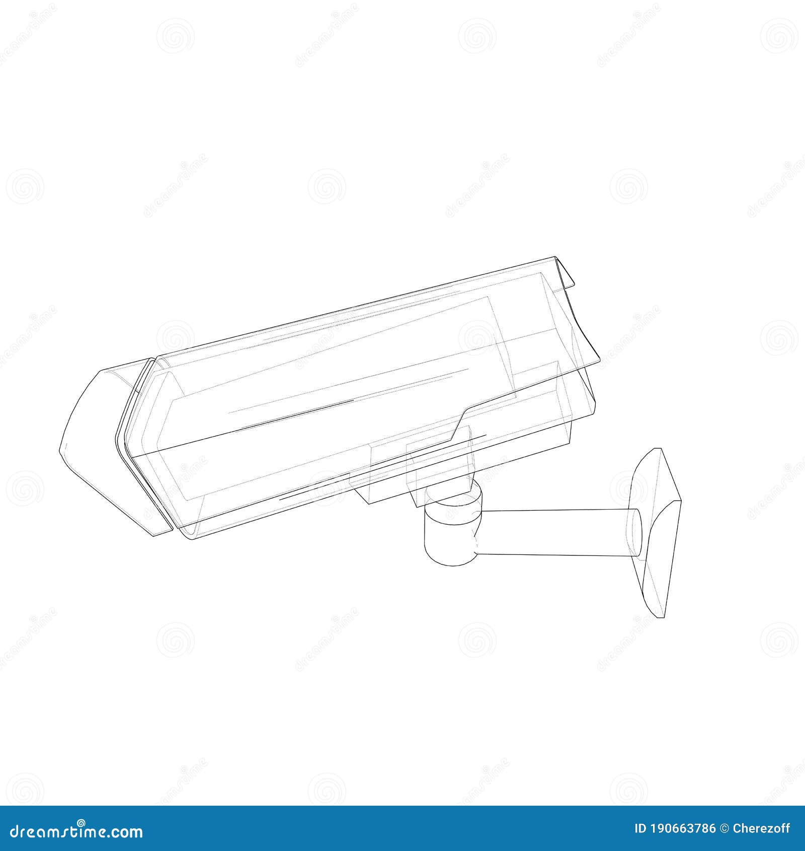 Outline CCTV Camera. Security Camera Stock Illustration - Illustration ...