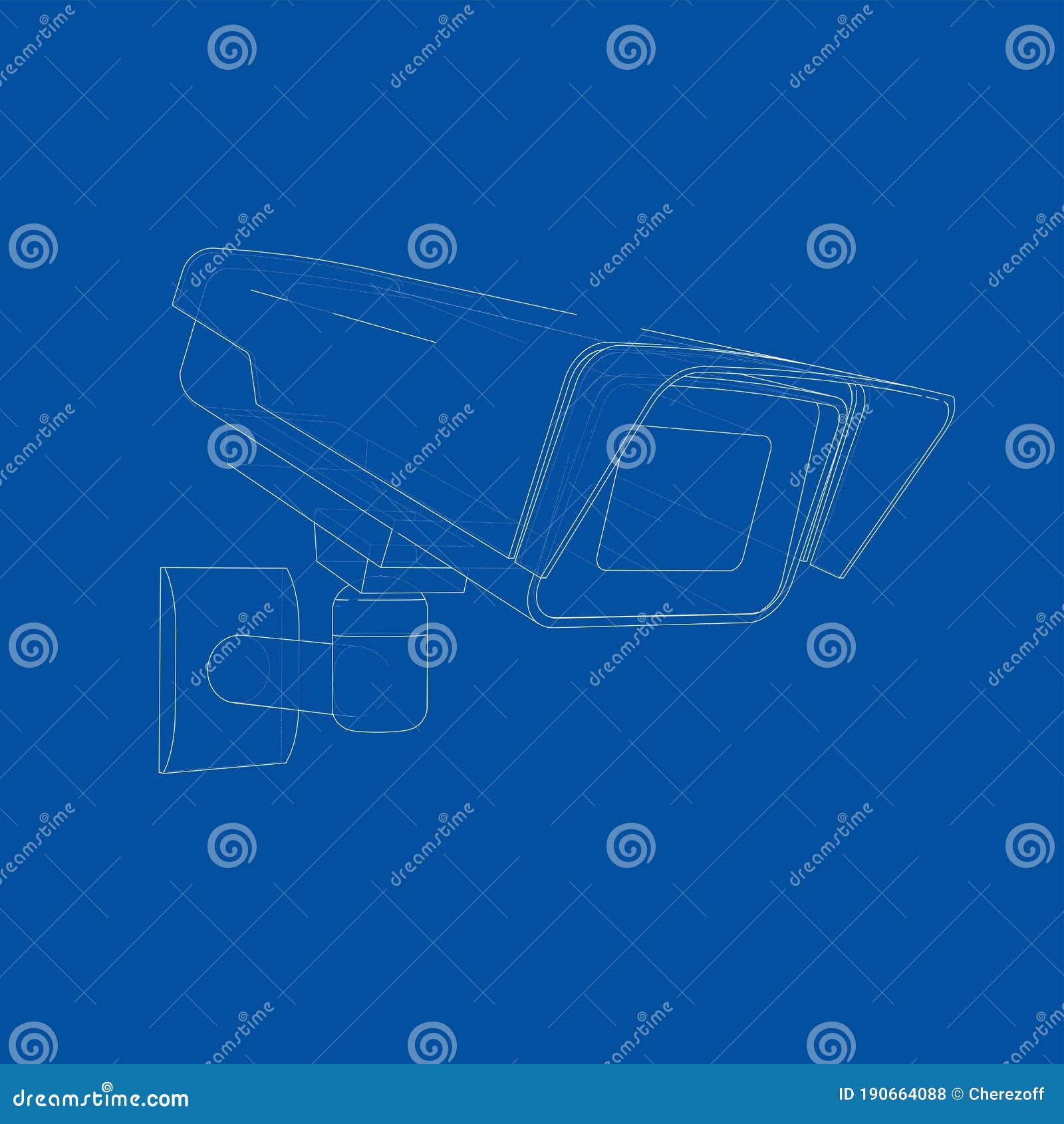 Outline CCTV Camera. Security Camera Stock Illustration - Illustration ...