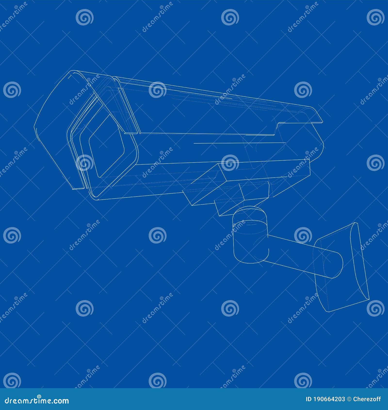 Outline CCTV Camera. Security Camera Stock Illustration - Illustration ...