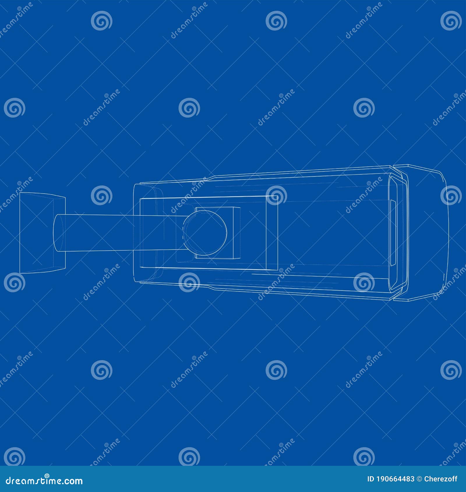 Outline CCTV Camera. Security Camera Stock Illustration - Illustration ...