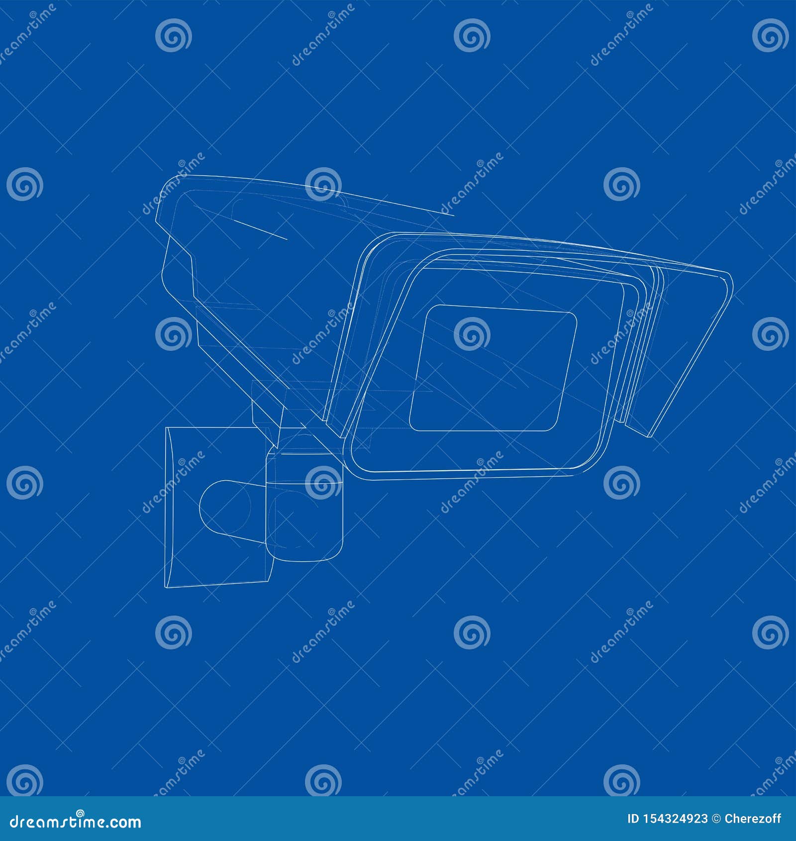 Outline CCTV Camera. Security Camera Stock Vector - Illustration of ...