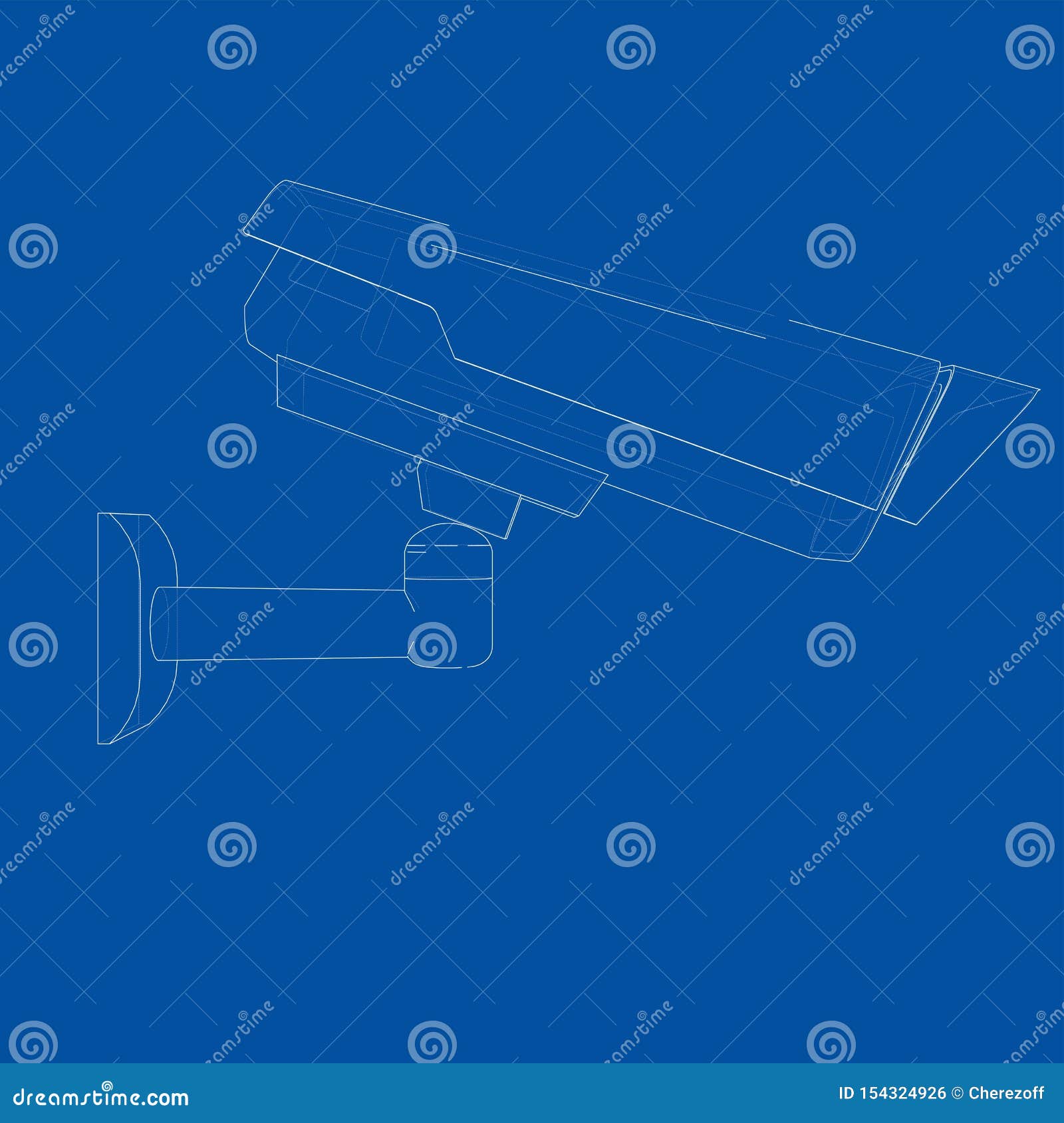 Outline CCTV Camera. Security Camera Stock Vector - Illustration of ...