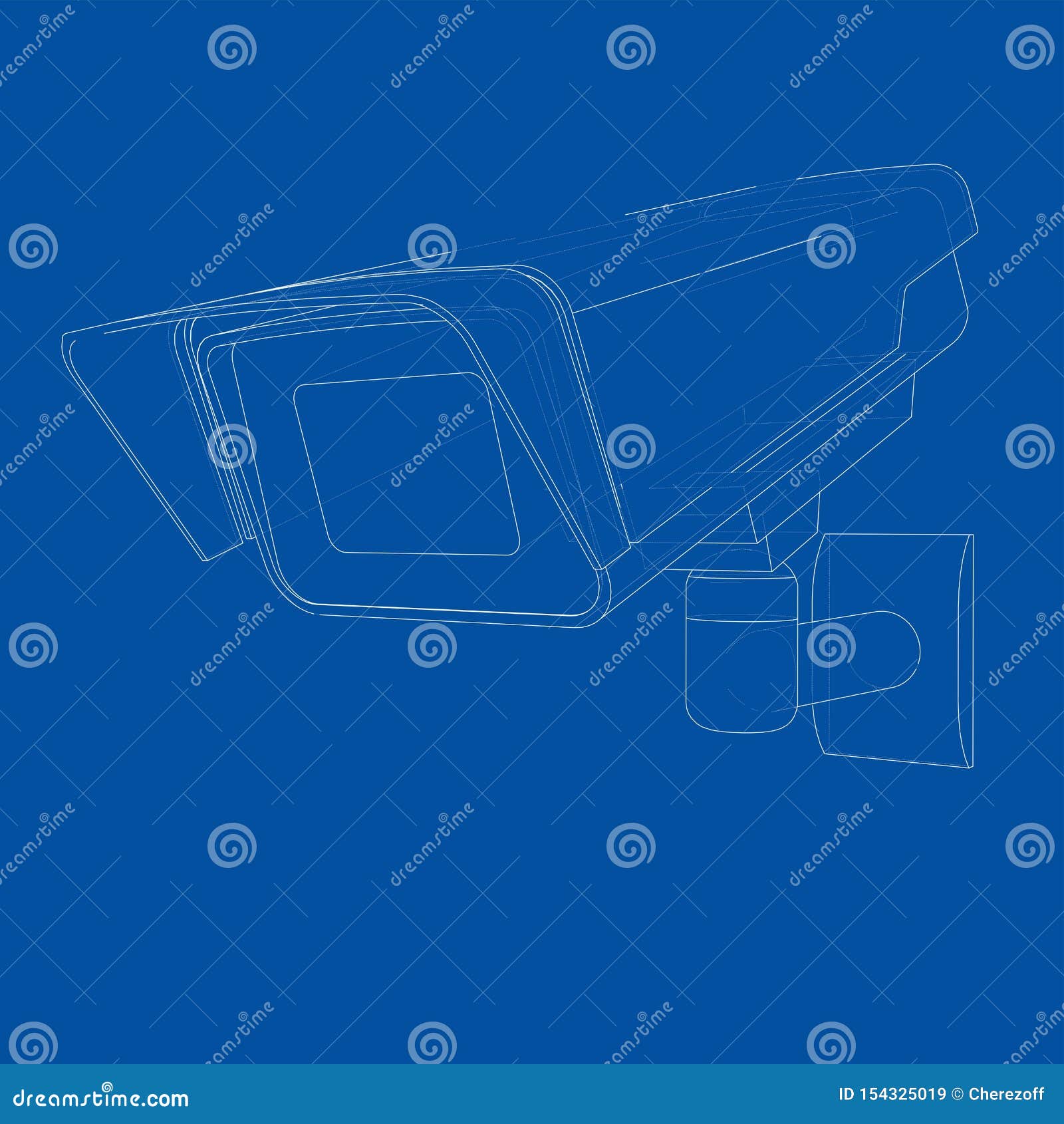 Outline CCTV Camera. Security Camera Stock Vector - Illustration of ...