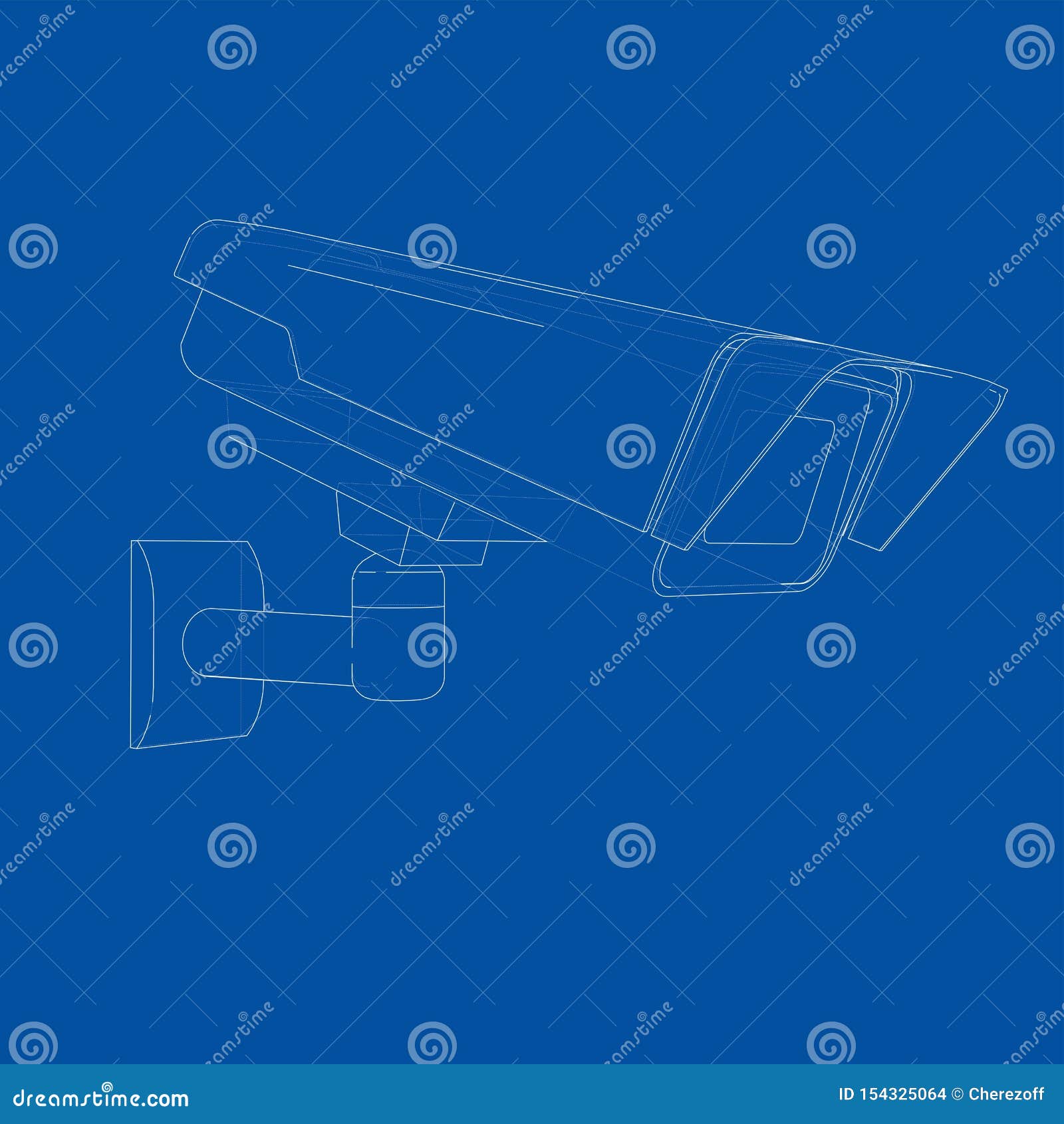 Outline CCTV Camera. Security Camera Stock Vector - Illustration of ...