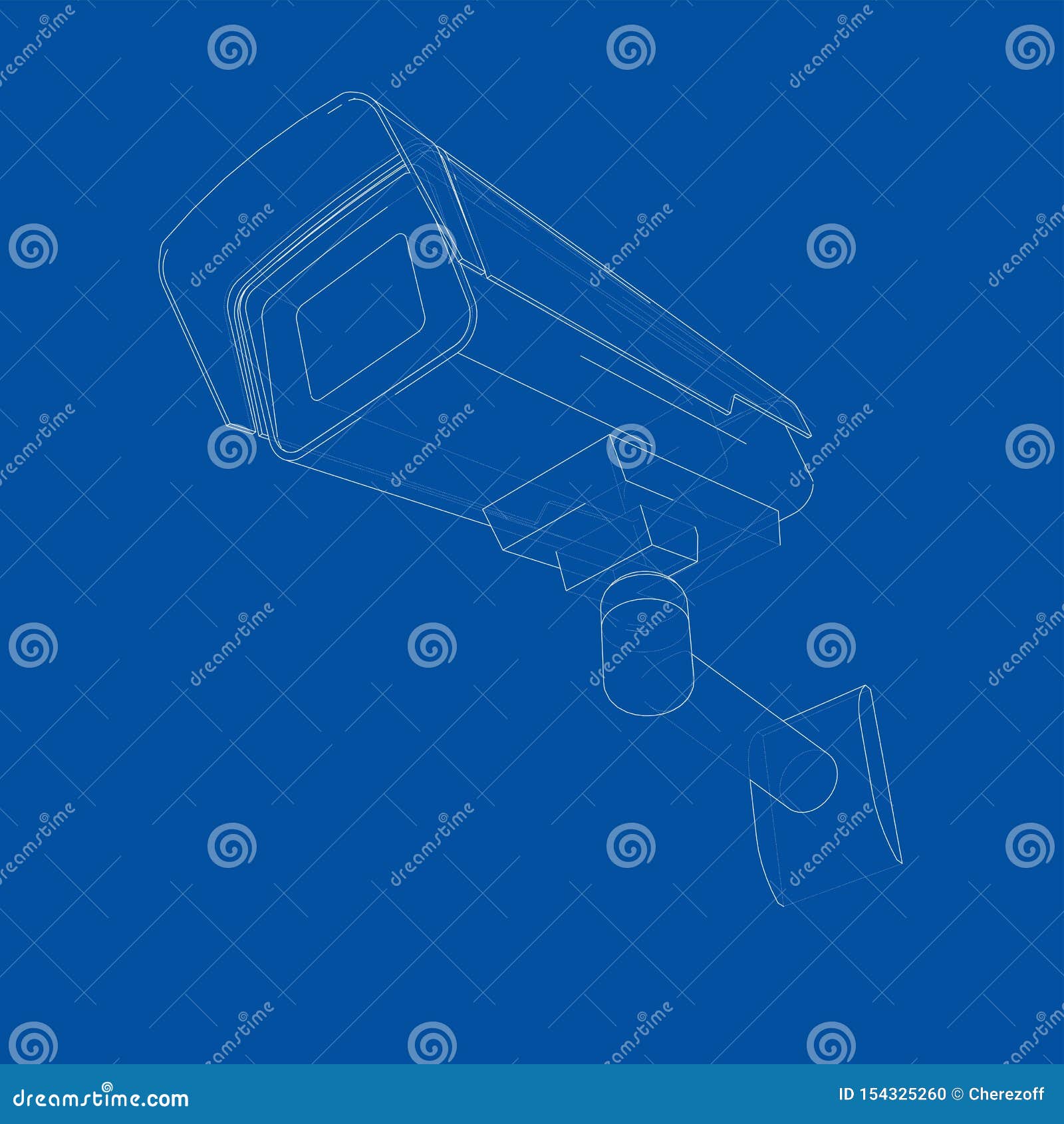 Outline CCTV Camera. Security Camera Stock Vector - Illustration of ...