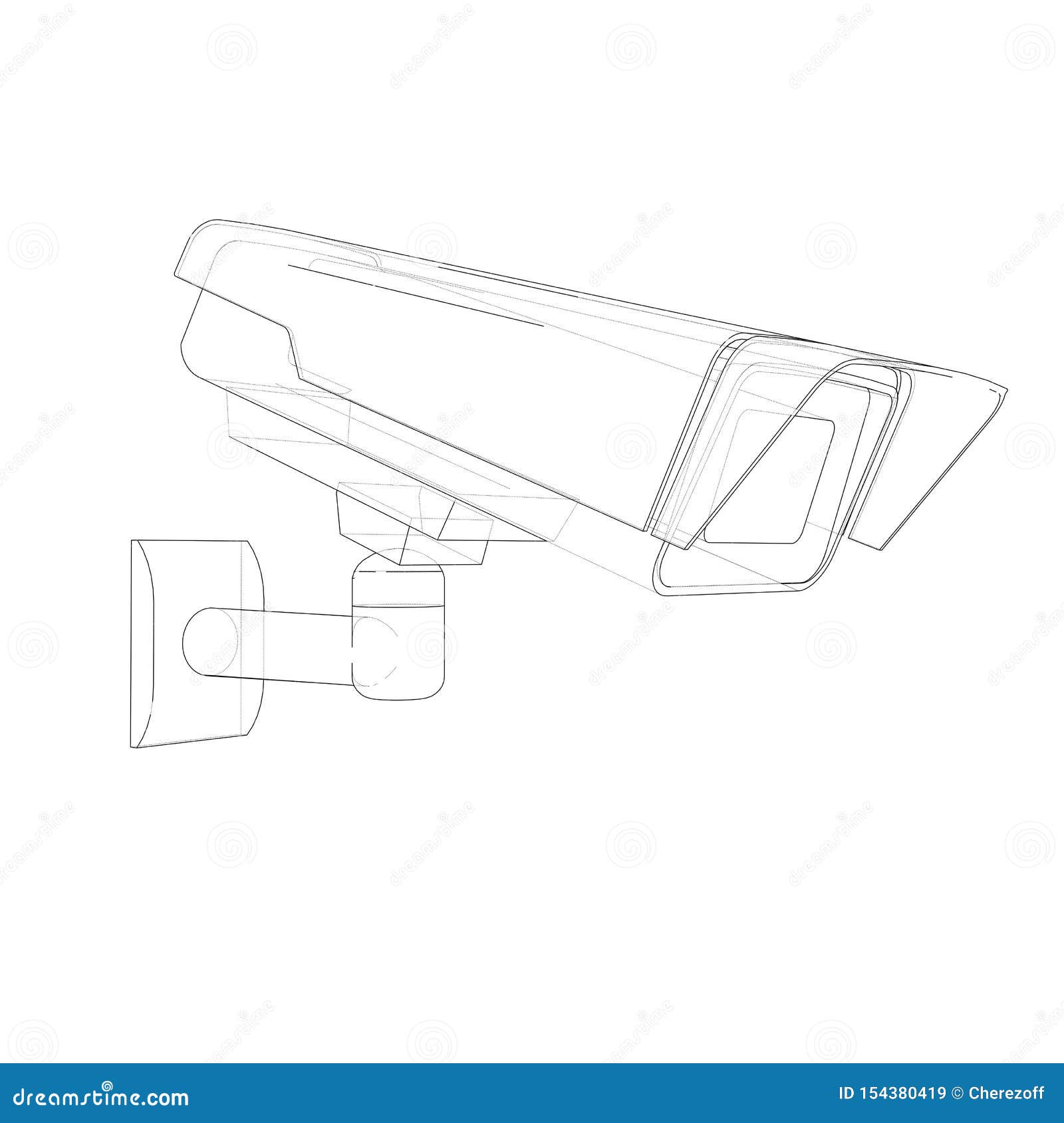 Outline CCTV Camera. Security Camera Stock Vector - Illustration of ...