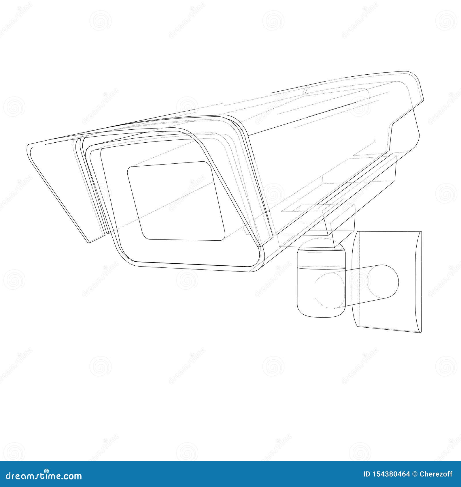 Outline CCTV Camera. Security Camera Stock Vector - Illustration of ...