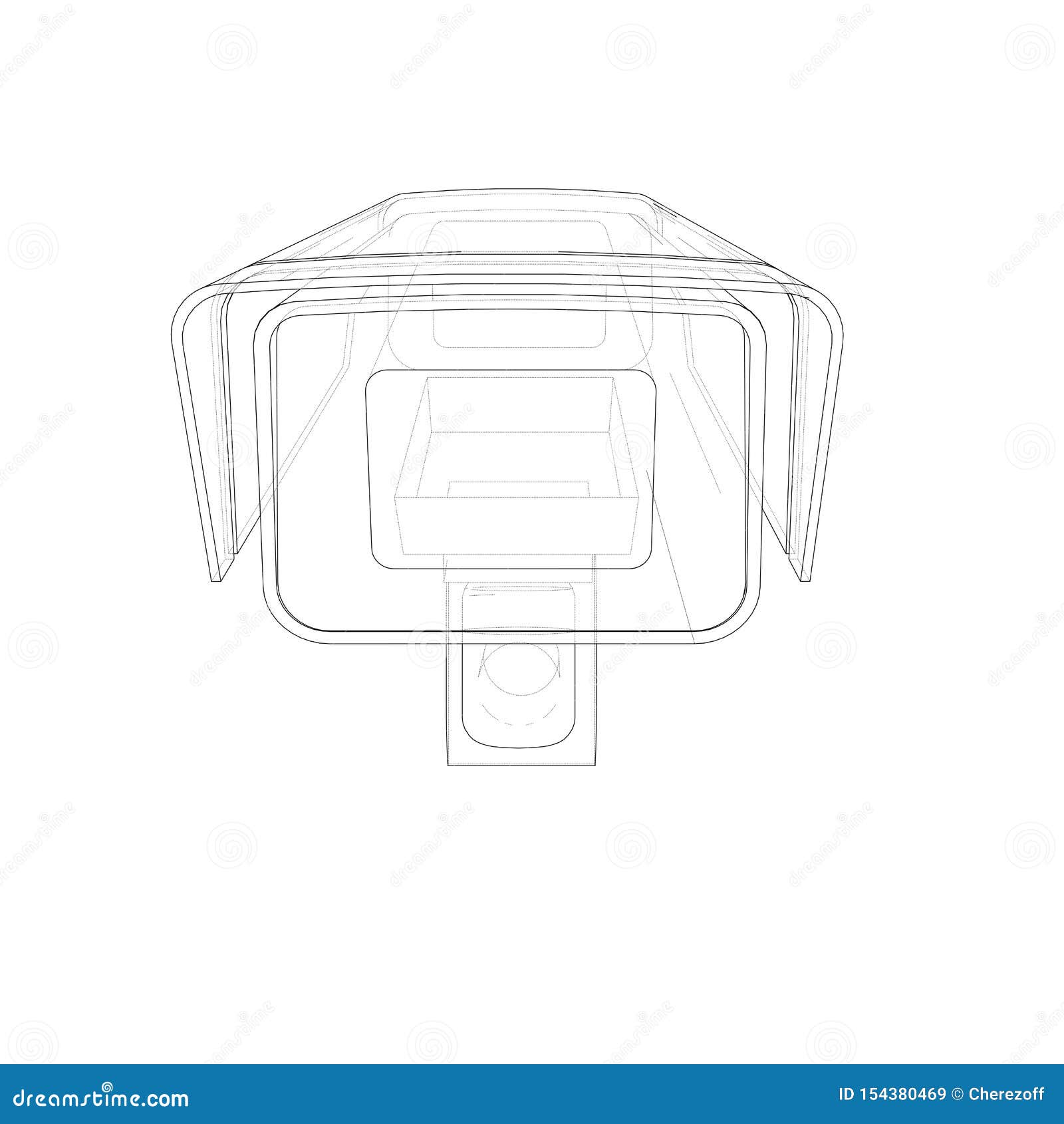 Outline CCTV Camera. Security Camera Stock Vector - Illustration of ...